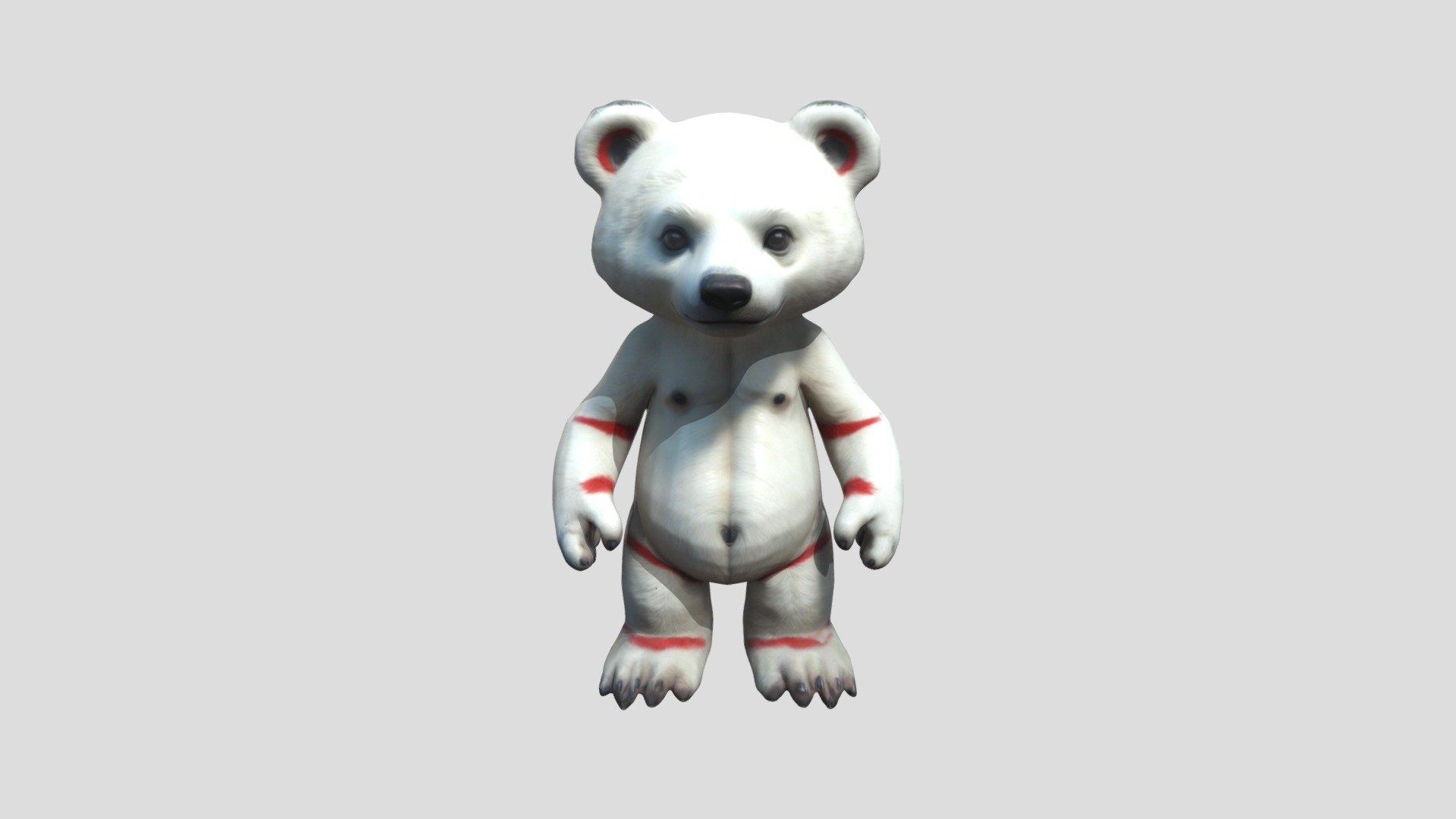 polar bear furry. USA patriotic colored fur. - 3D model by mittierose ...