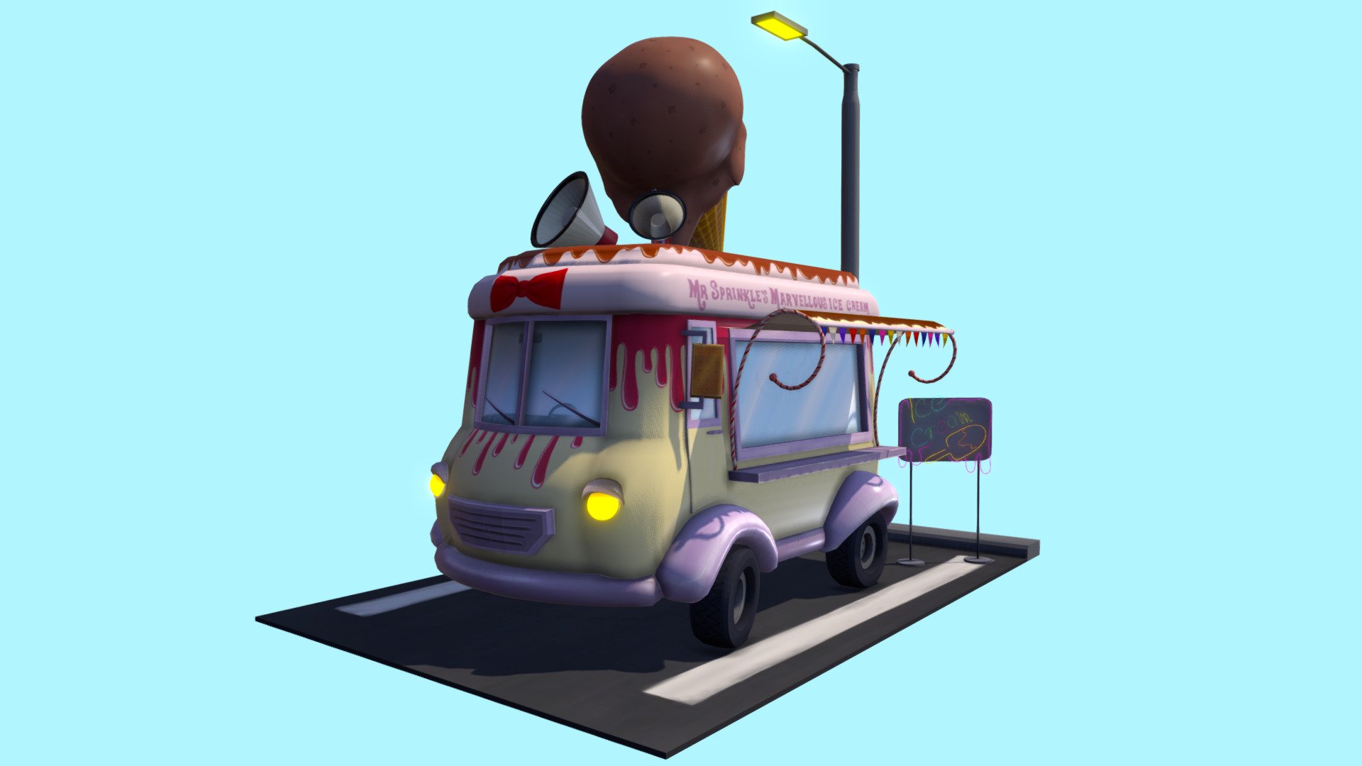 Mr. Sprinkle's Marvellous Ice Cream Van - 3D model by minishblack ...