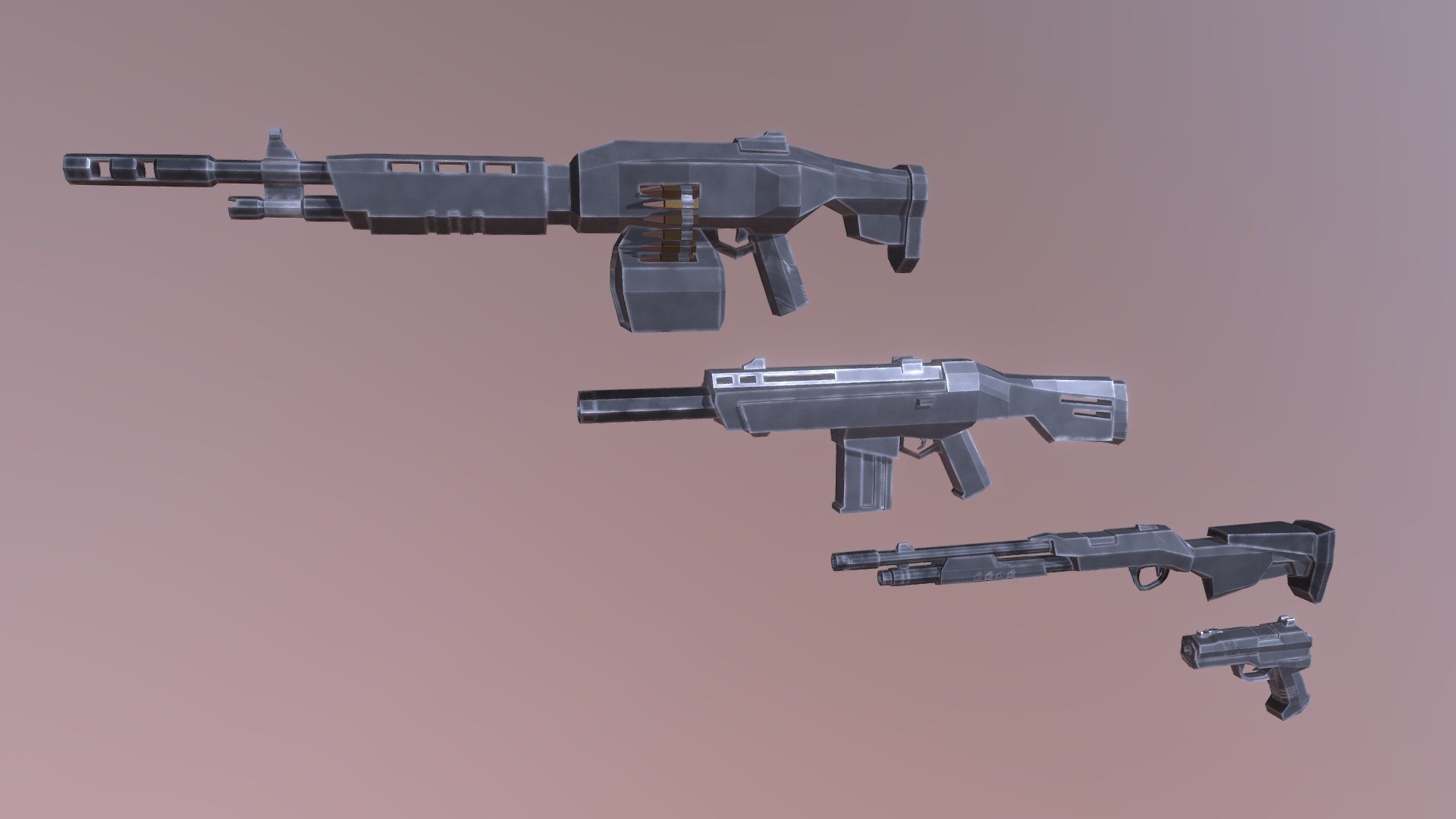 Low-Poly Weapons - Buy Royalty Free 3D model by Fridge ...