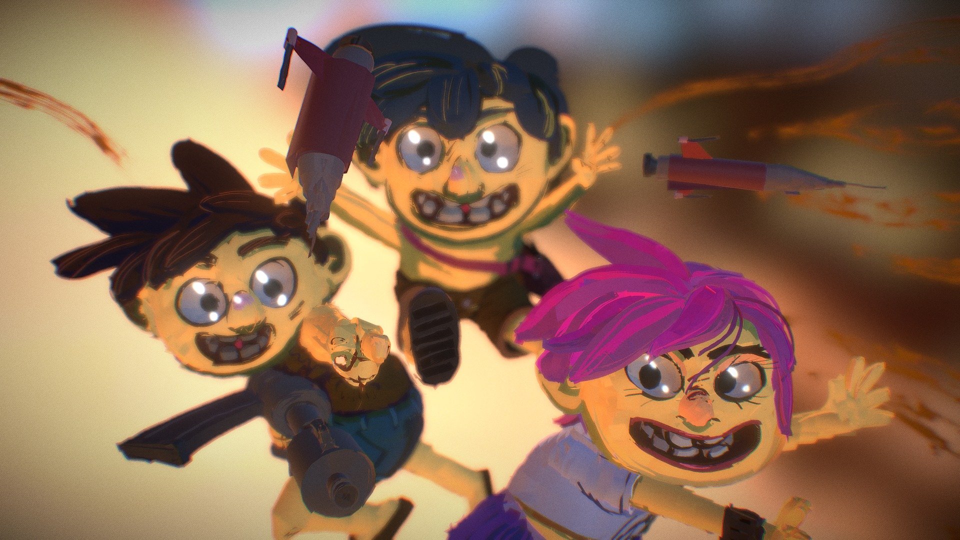 Siblings fight fiend, joy - Download Free 3D model by andreasng ...