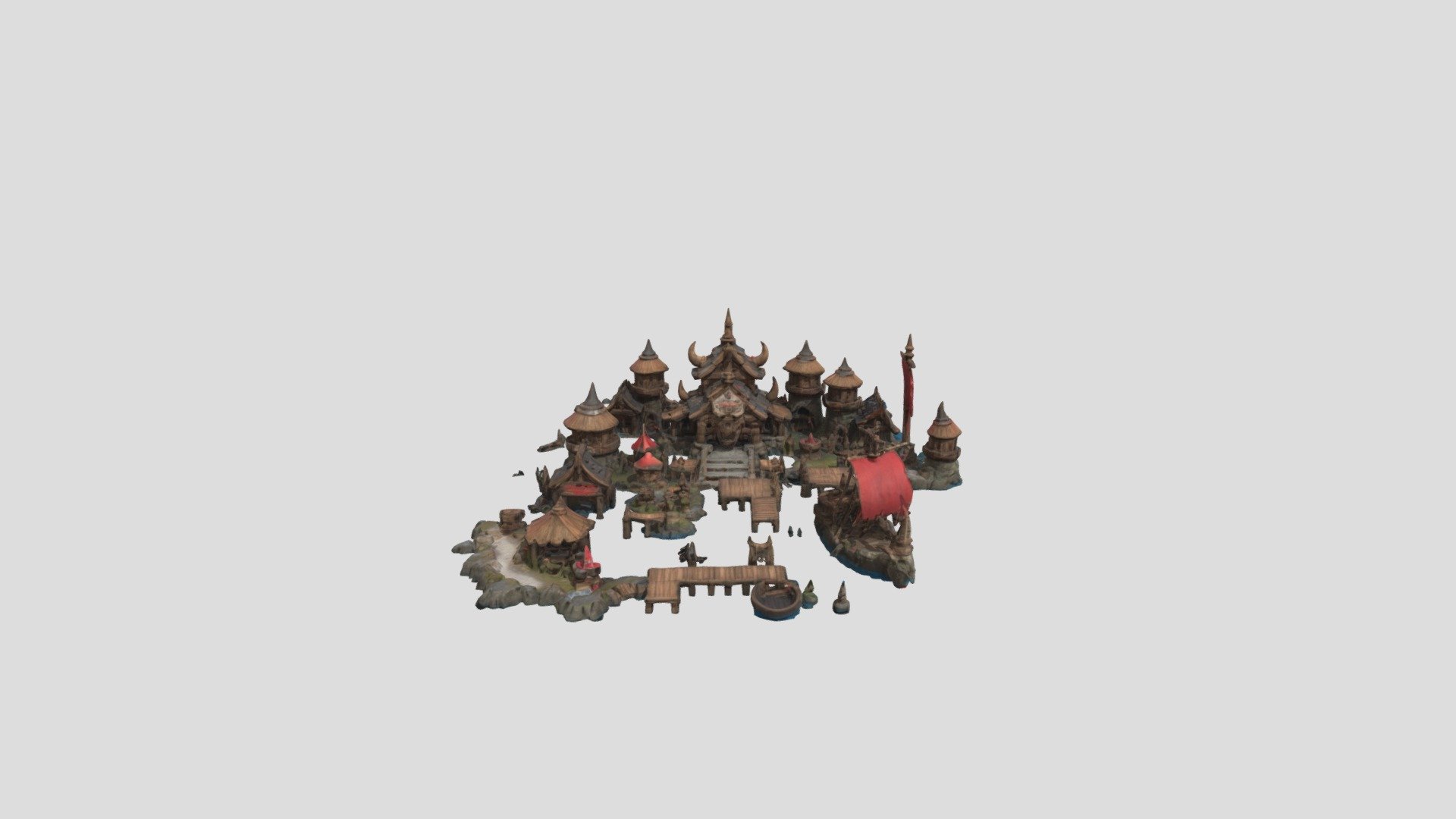 Skull Harbor Settlement - 3D model by Johannes.Bahret [eb1b8ae] - Sketchfab