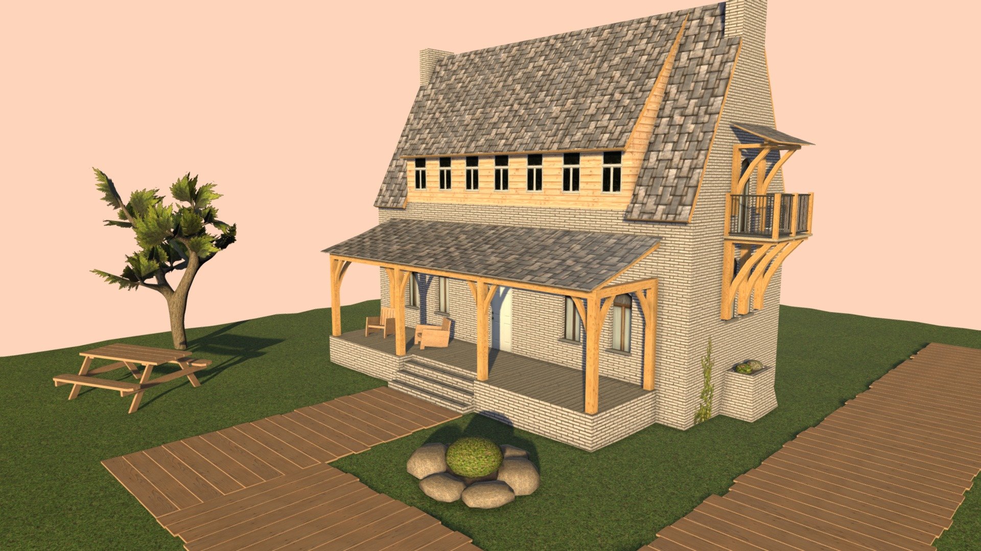 Brickhouse - Download Free 3D model by cracker542 [eb21881] - Sketchfab