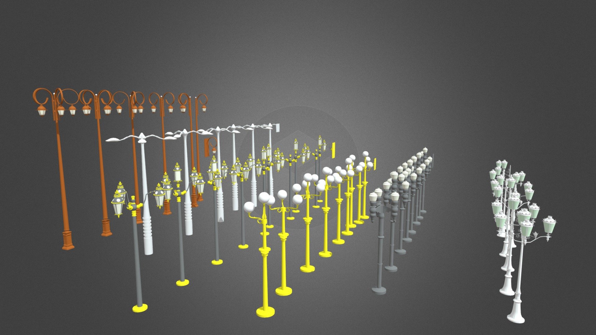 Street Light Lamps Pack - 3D model by Chouaaib.Babaoui [eb339e9 ...