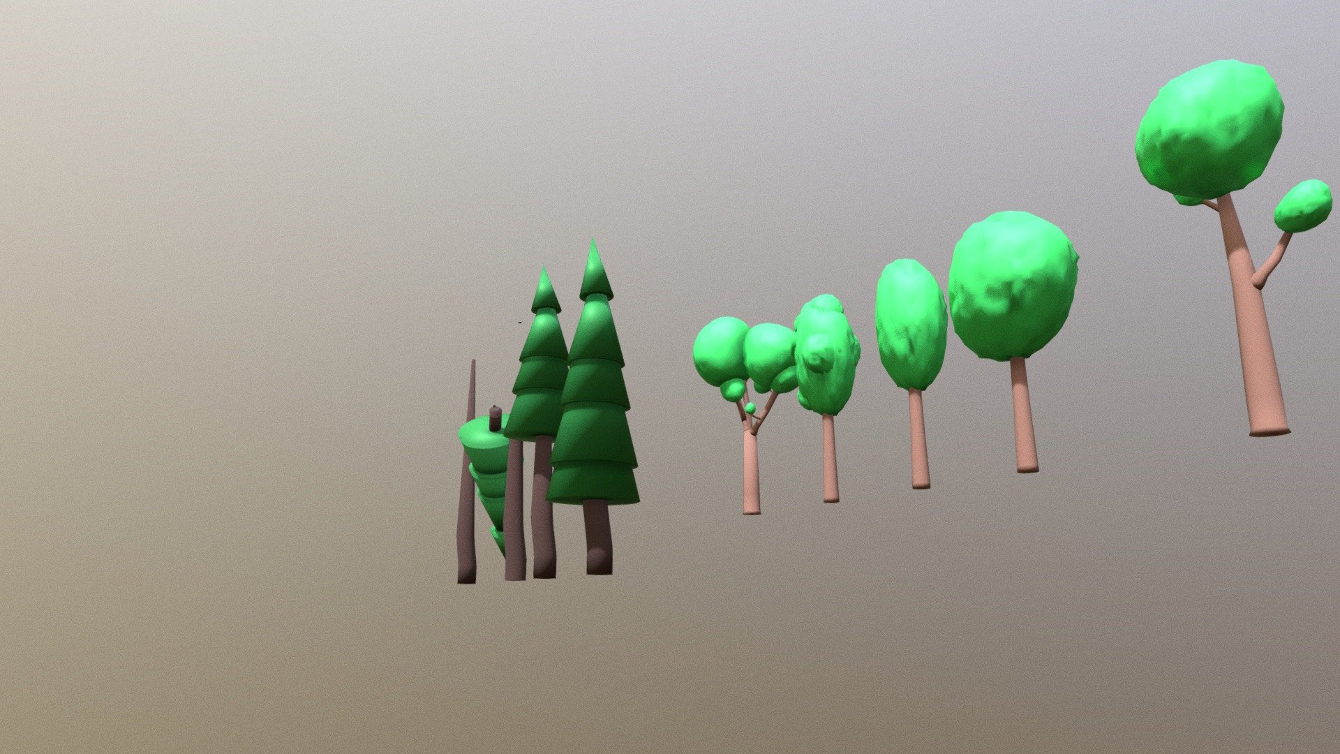 Low poly Trees Pack Oaks and pine - Download Free 3D model by ...
