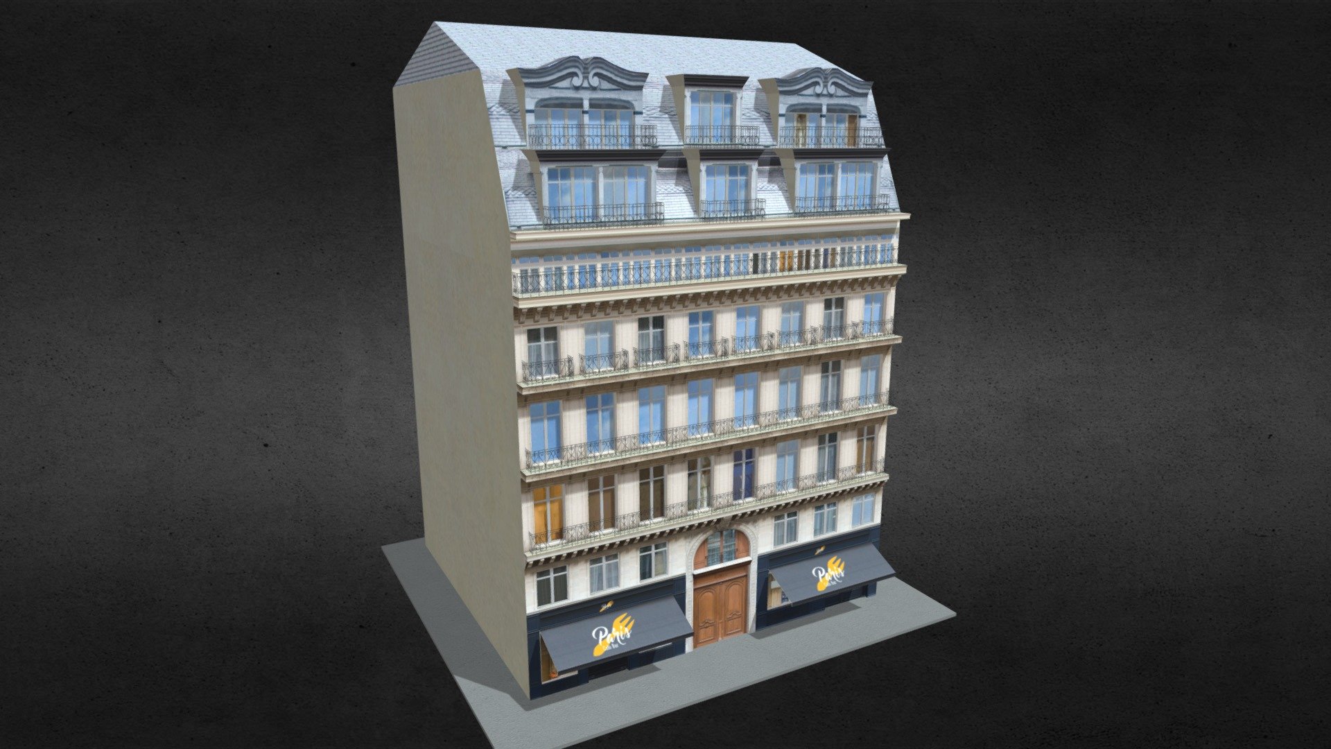 Typical Paris Building 04 - 3D model by nuralam018 [eb40f56] - Sketchfab