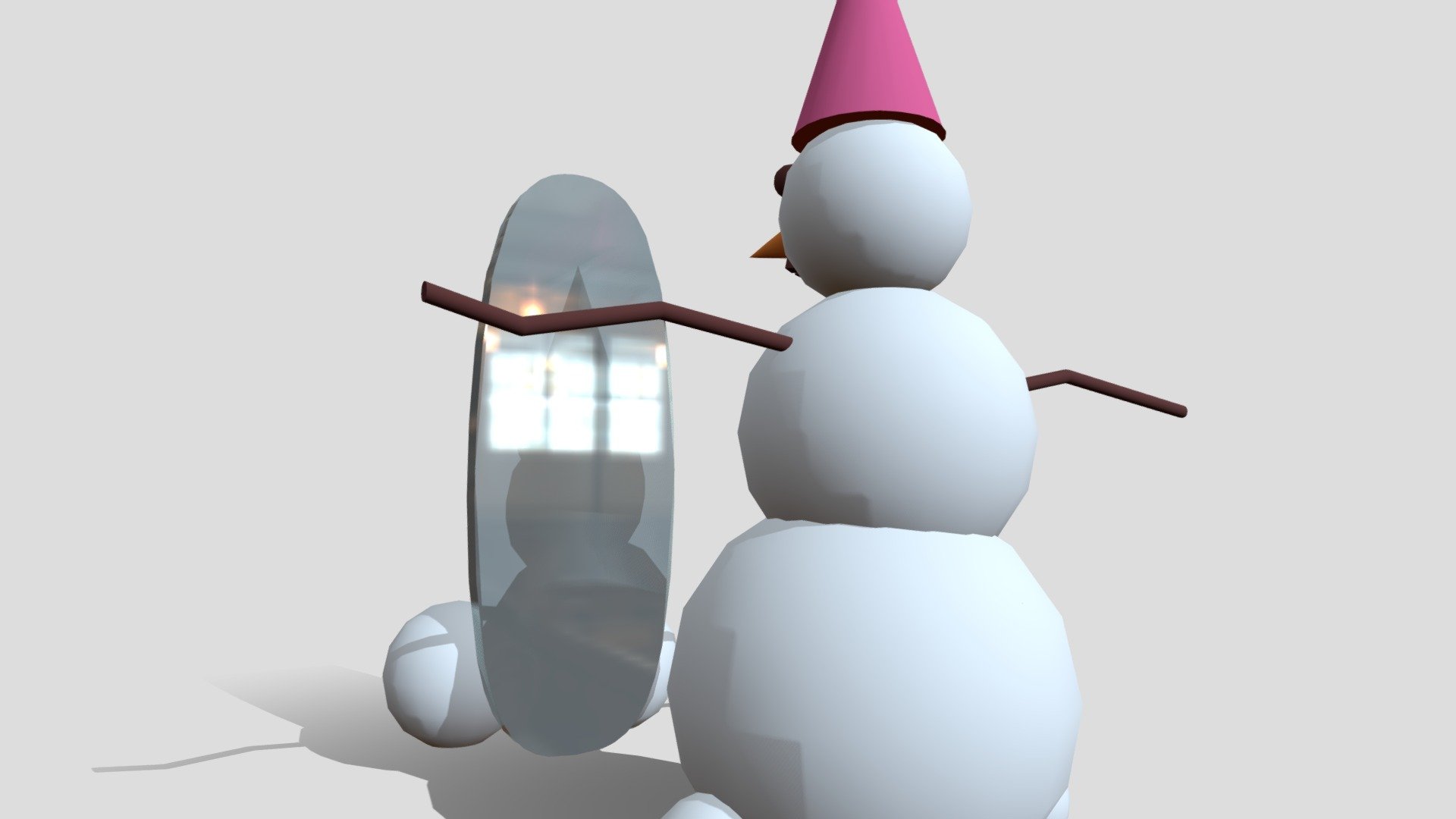 Snow-man-&-mirror - OPTICAL ILLUSIONS Dec2 - Download Free 3D model by ...