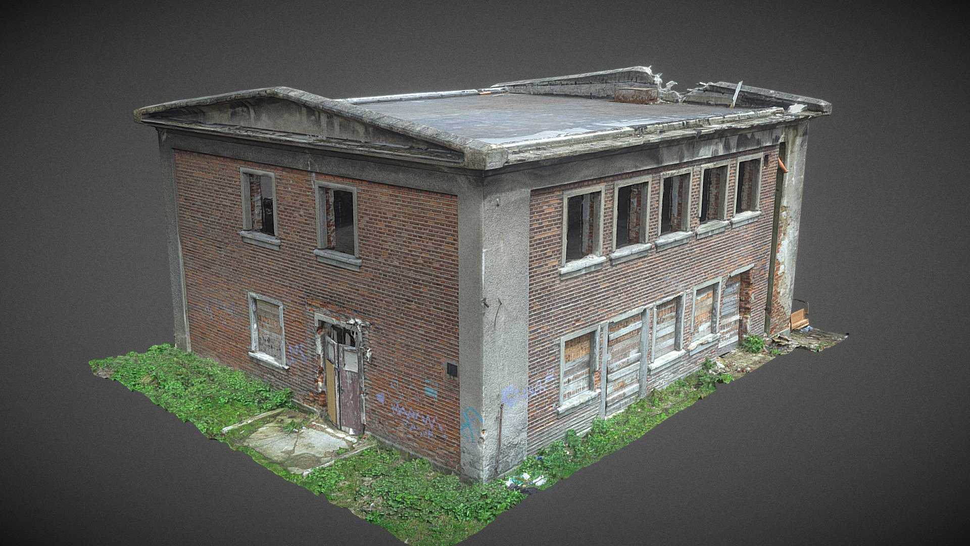 Ruin of a two-storey building - Buy Royalty Free 3D model by Goromor ...
