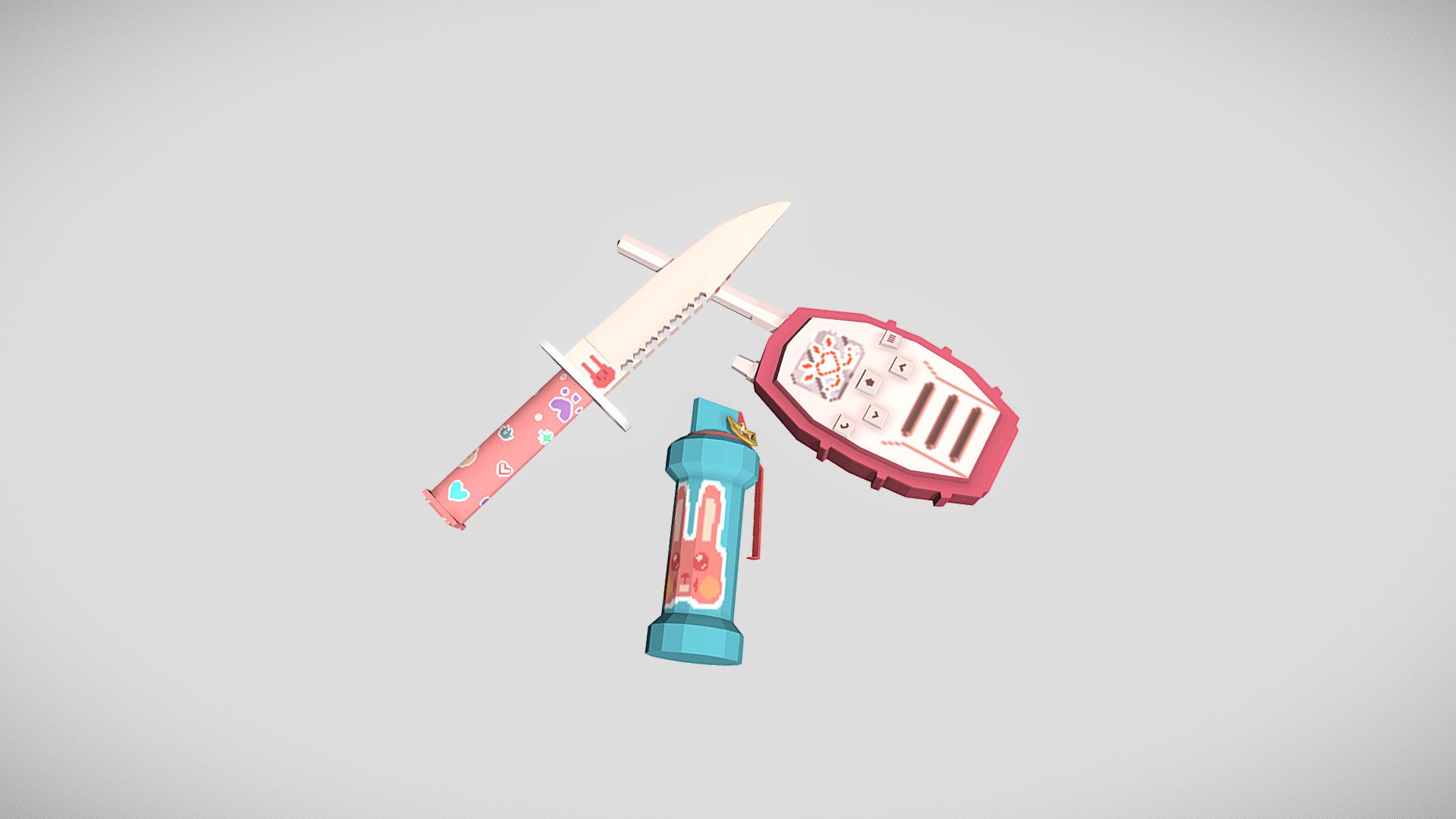 Cute Weapons - 3D model by traharderduck [eb4a3a8] - Sketchfab
