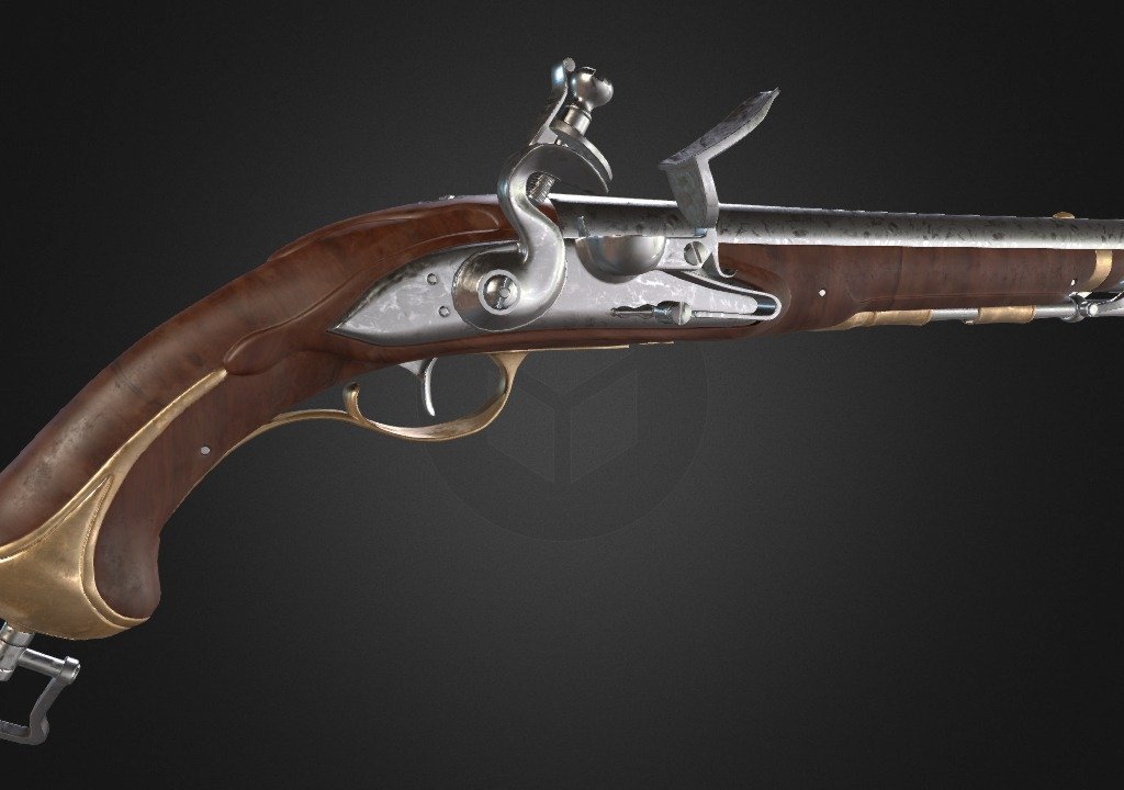 Saxon cavalry flint pistol sample 1789 - 3D model by Andrew (@or3x ...