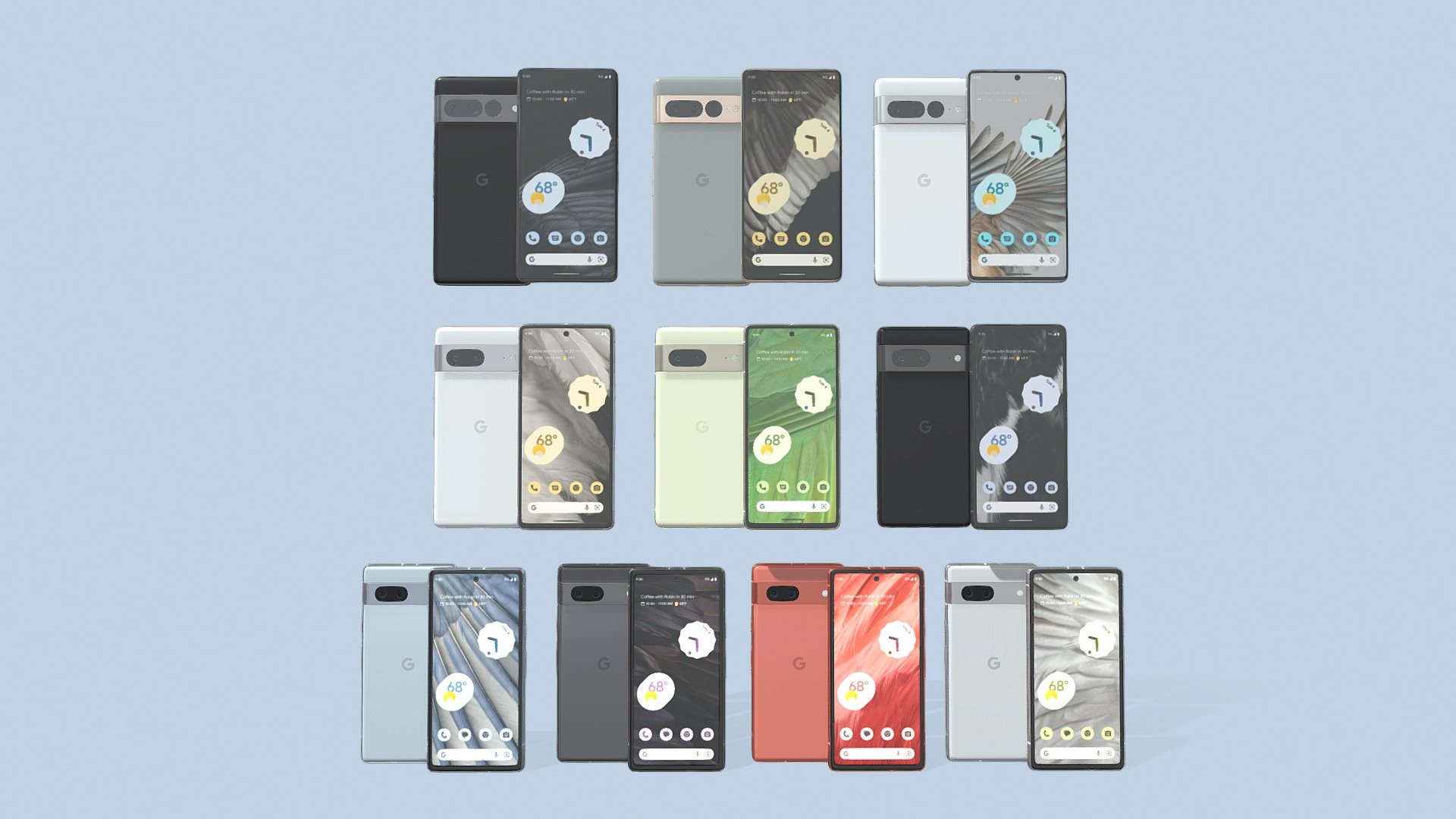 google pixel 7 collection pixel7 7a 7pro - Buy Royalty Free 3D model by ...