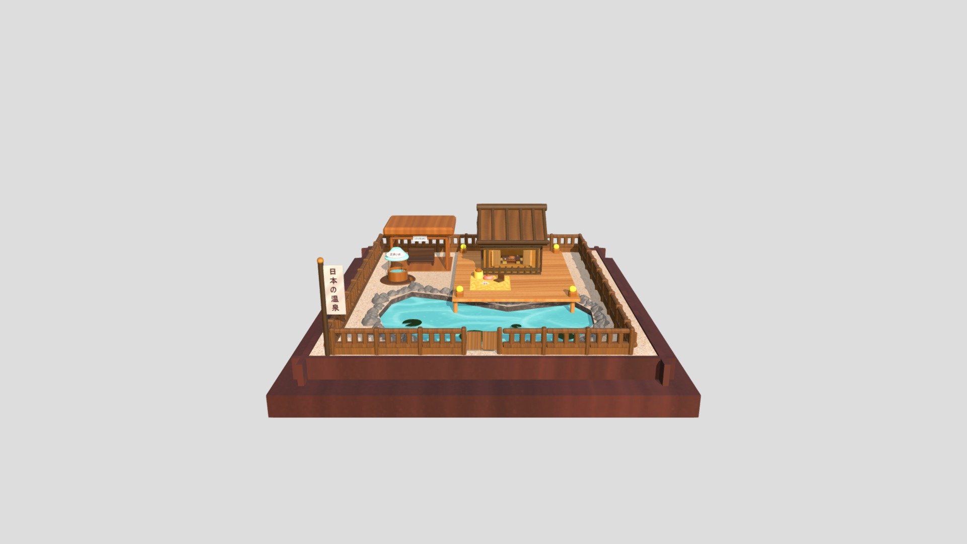 Japanese Hot Spring - 3D model by tianxinnn [eb5e393] - Sketchfab