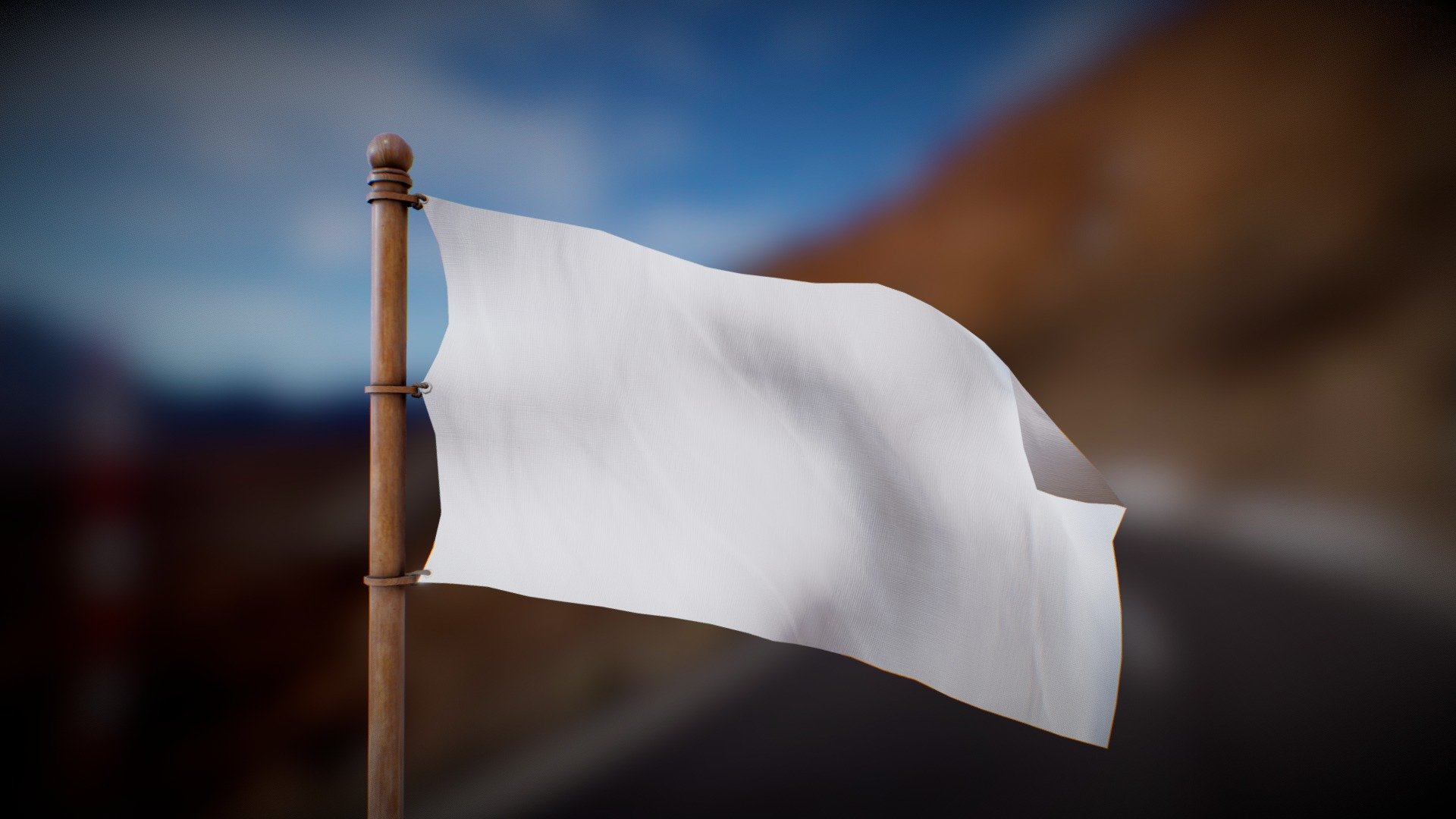 White Flag - Wind Animated Loop - Buy Royalty Free 3D model by Deftroy ...