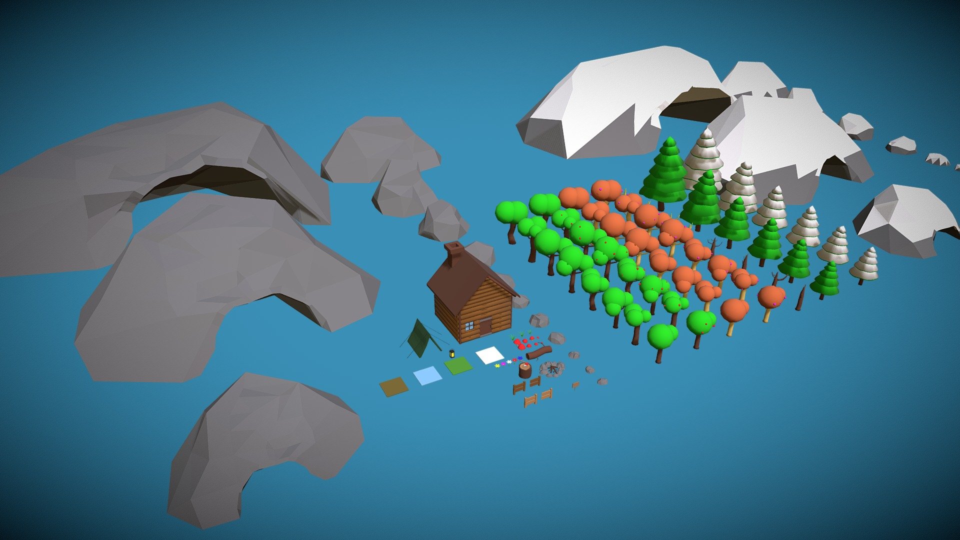 Low Poly Forest Pack - 3D model by kabukidanshii [eb6a903] - Sketchfab