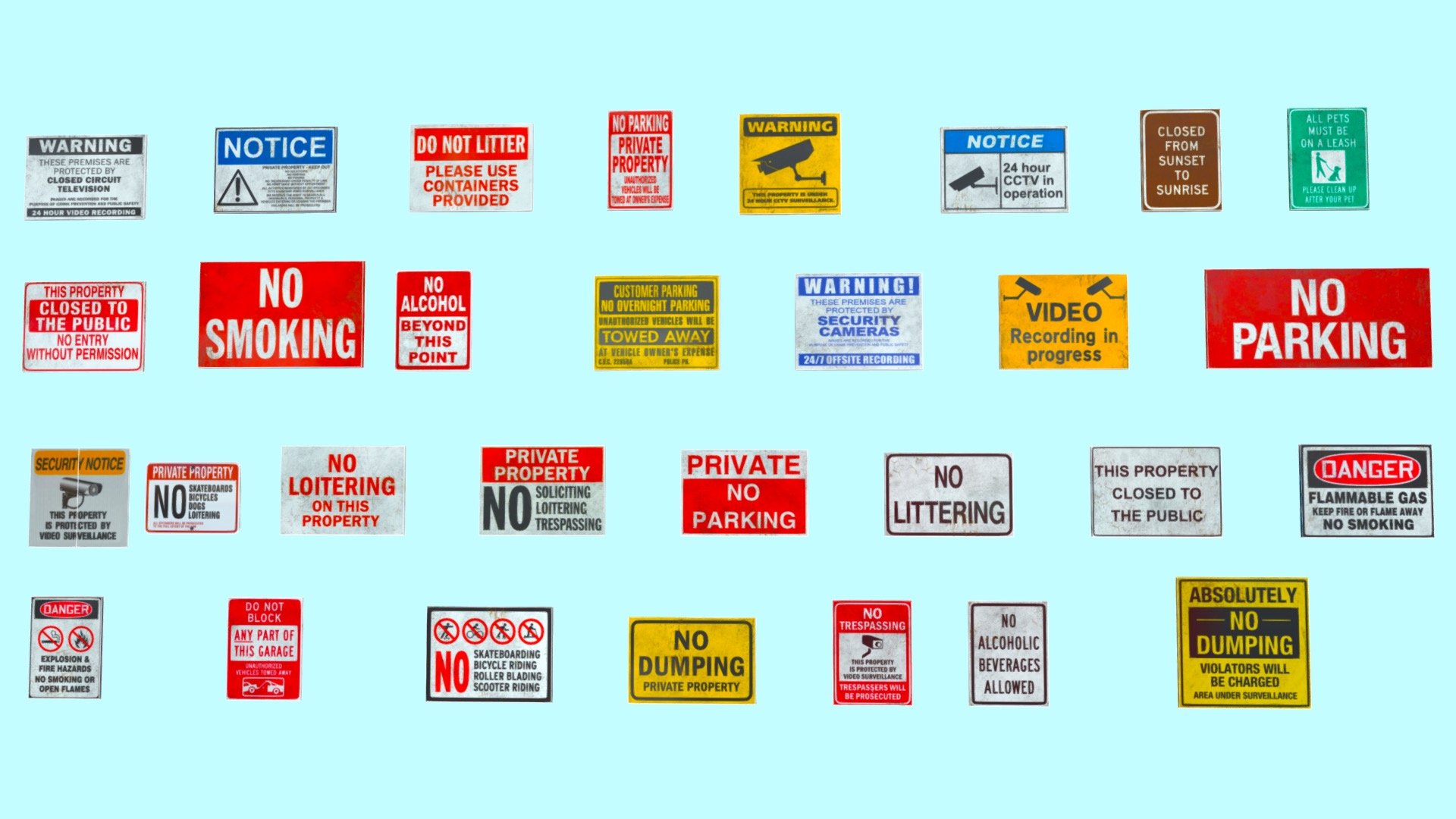 Wall signs pack - Download Free 3D model by Pasha (@Pasha.) [eb7b81b ...