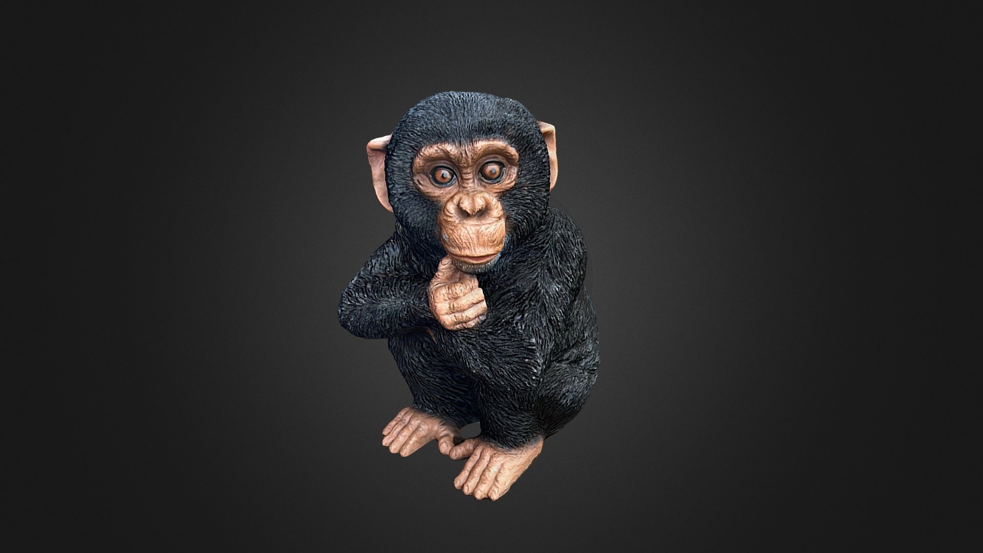 Monkey Chimpanzee Figure Statue Ornament Animal - Buy Royalty Free 3D ...