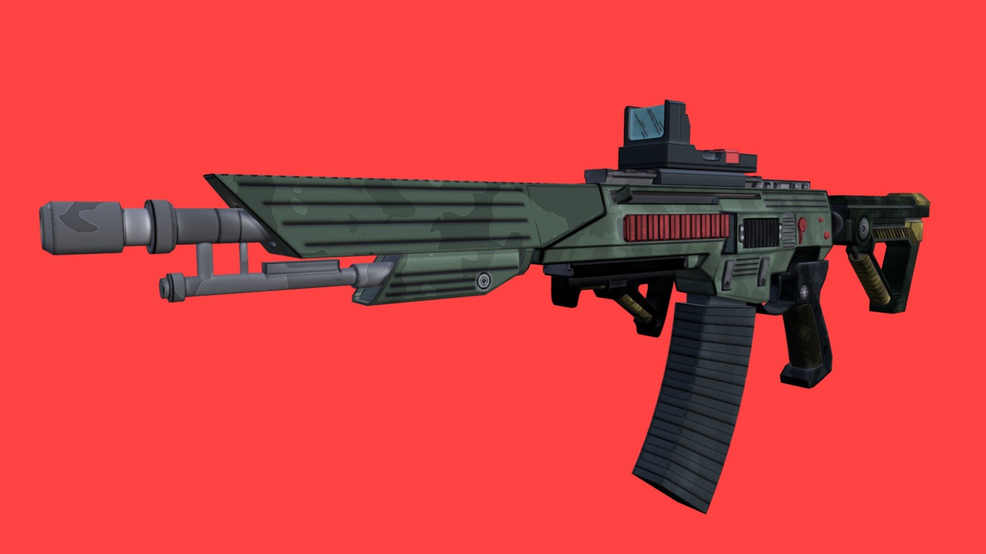 Borderlands-inspired Assault Rifle - 3D model by Liam Donnelly (@Glumb ...