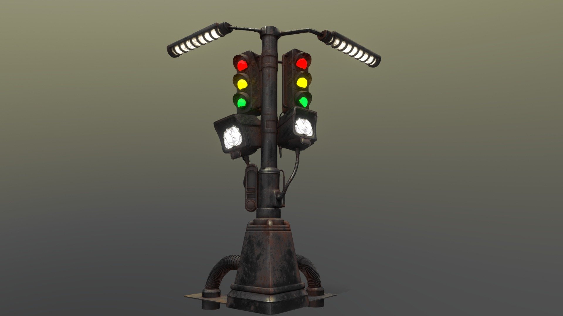 Fallout Style Traffic Light - Download Free 3D model by SneezingSnail ...