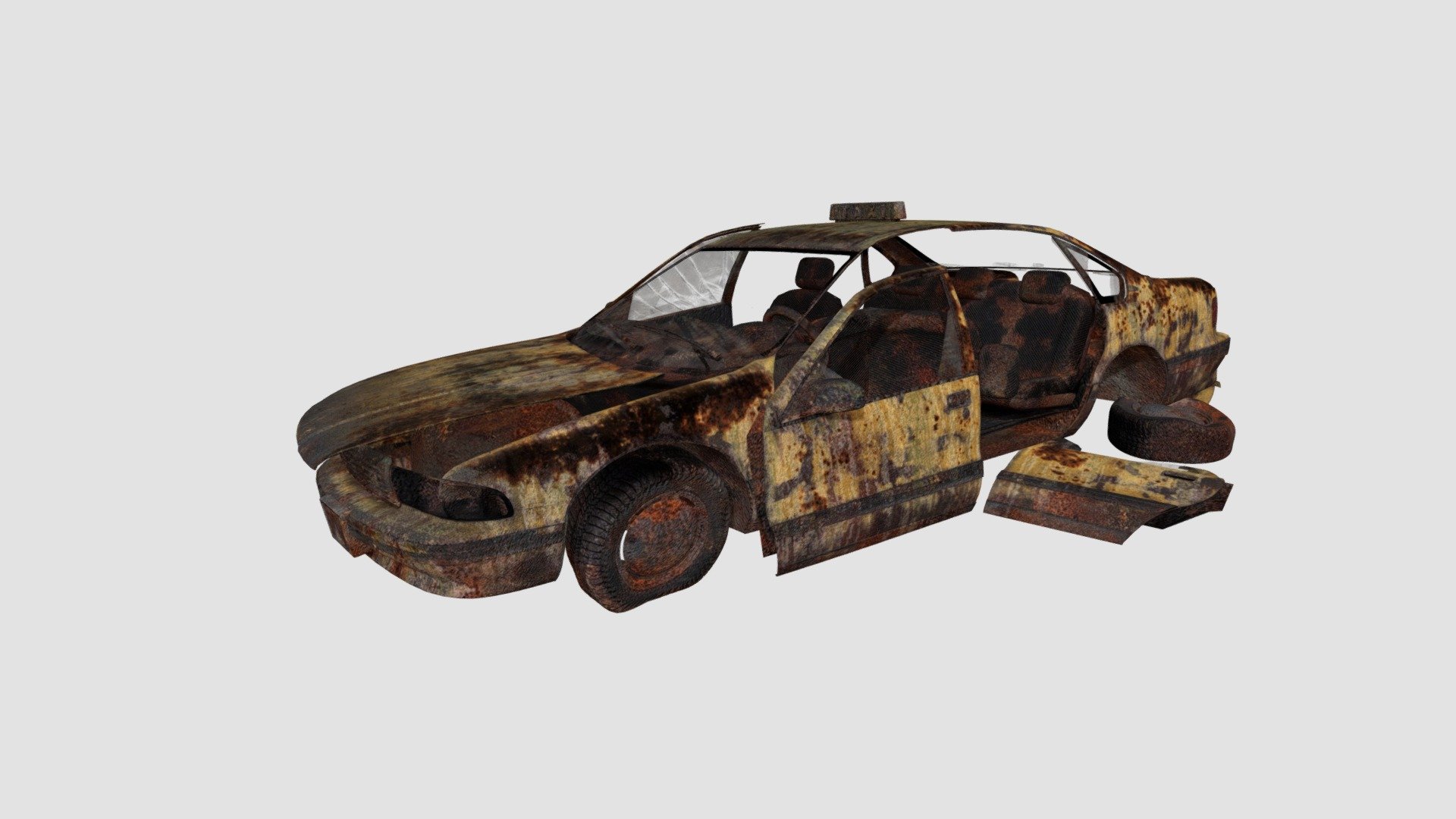 destroyed car - Buy Royalty Free 3D model by Evermotion [eb894a7 ...
