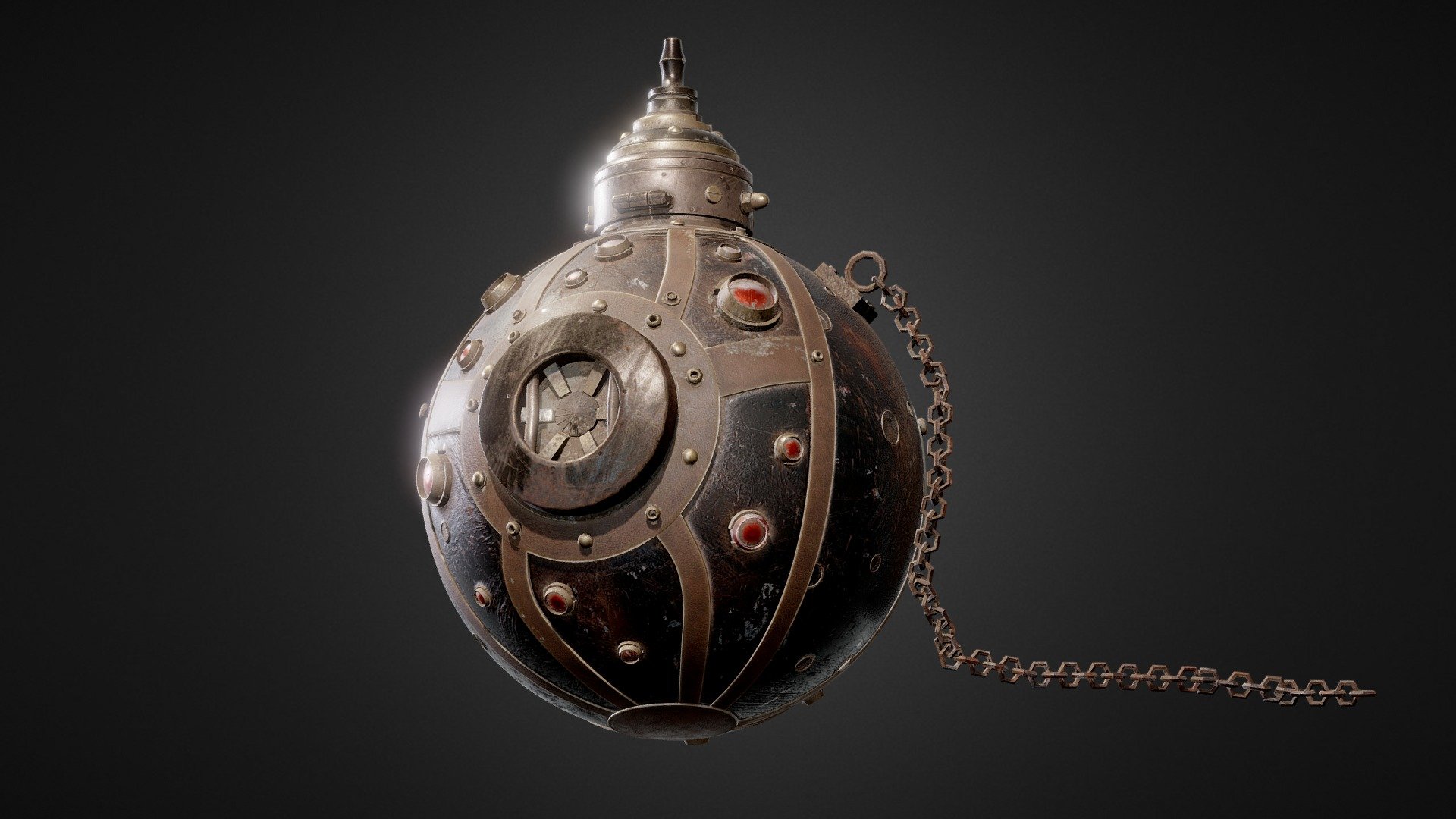 Mini Steampunk Naval Mine codename- Piranha - Buy Royalty Free 3D model ...