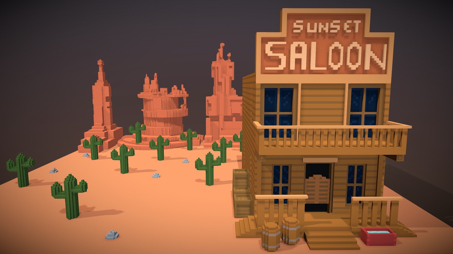 Sunset Saloon - 3D model by Preston Powell (@hoodoovan) [eb8f5f9 ...