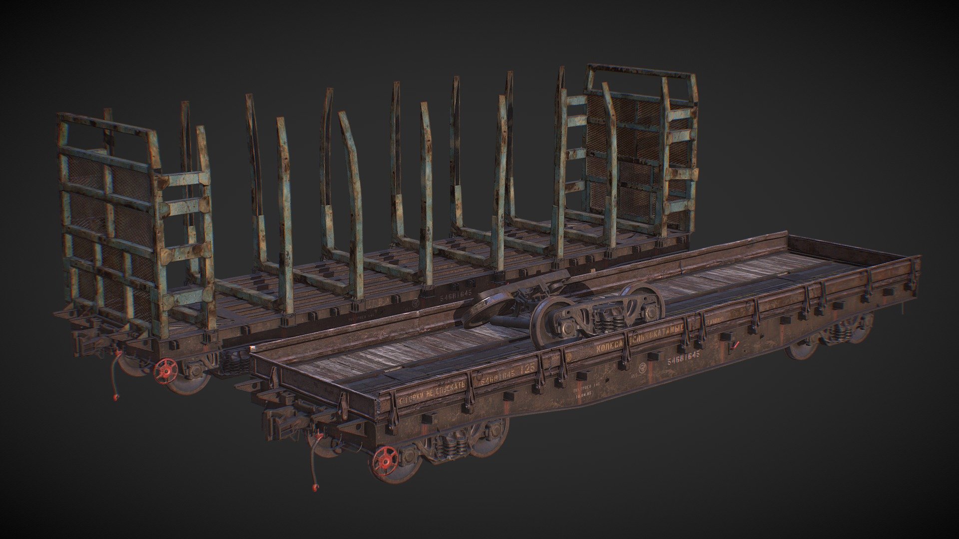 Soviet 13-401 Train Cargo Platform - 3D model by fresherator2 [eb9f691 ...