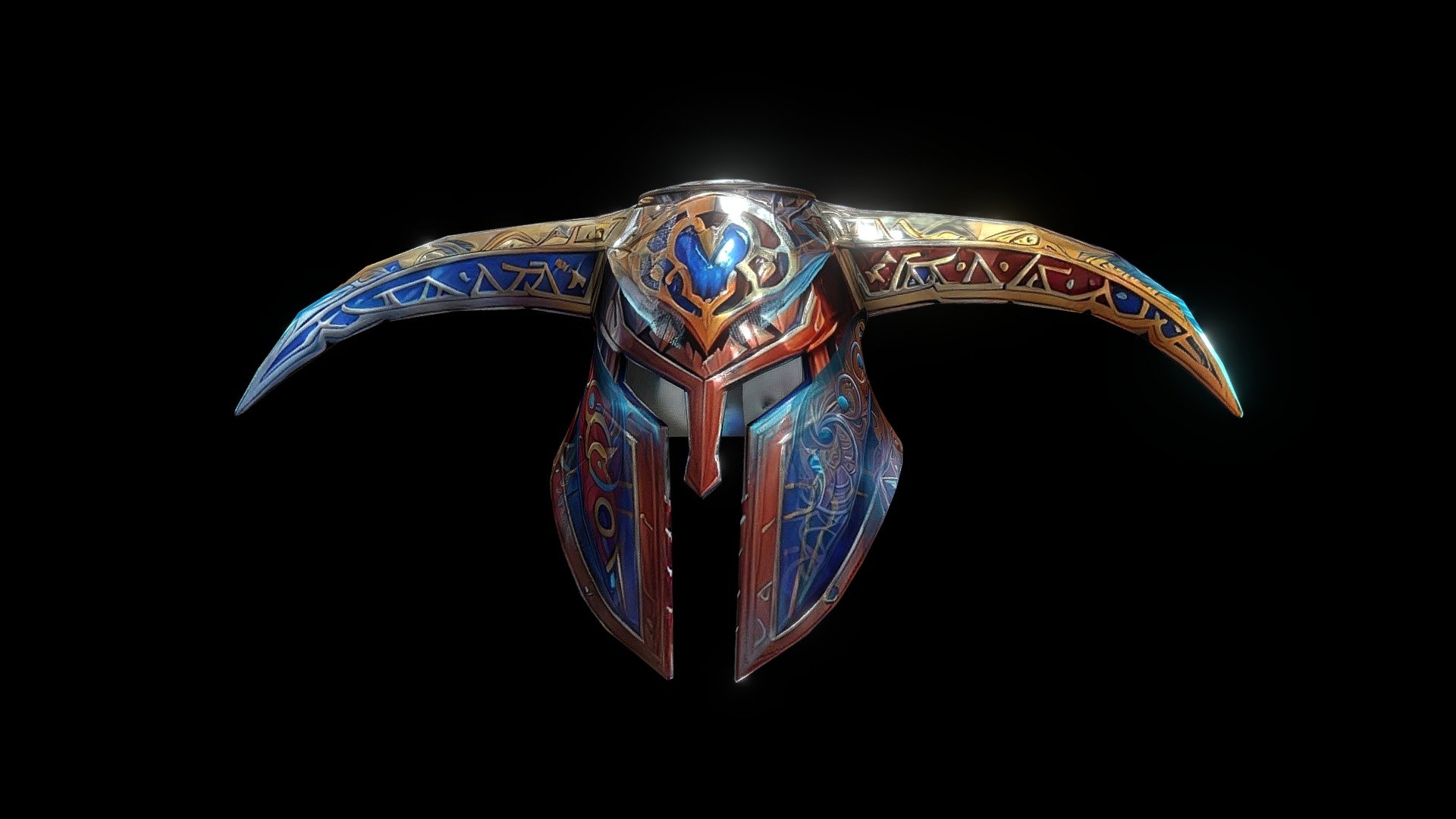 Meshy Helmet Fantasy Valkyrie Veil - Download Free 3D model by klrxyz ...