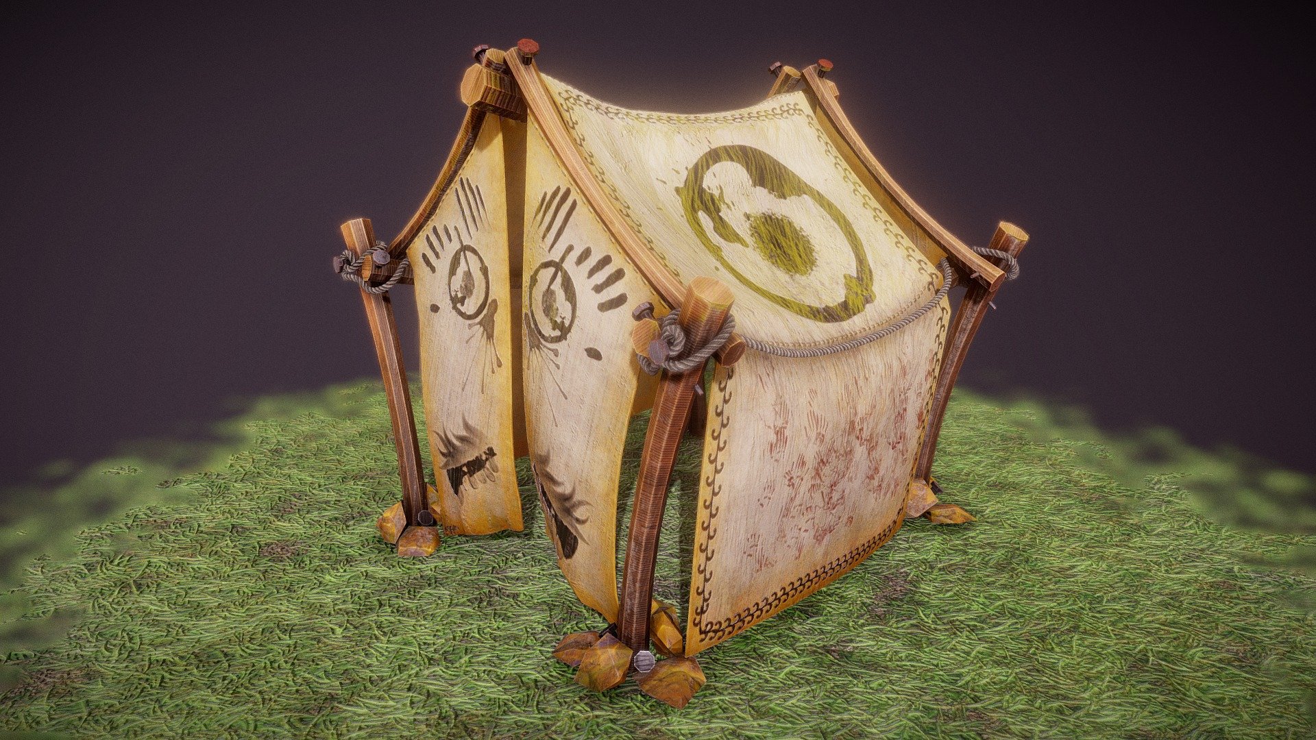 3D PBR Ancient Tribal Tent - Download Free 3D model by Mustafa Özgen ...