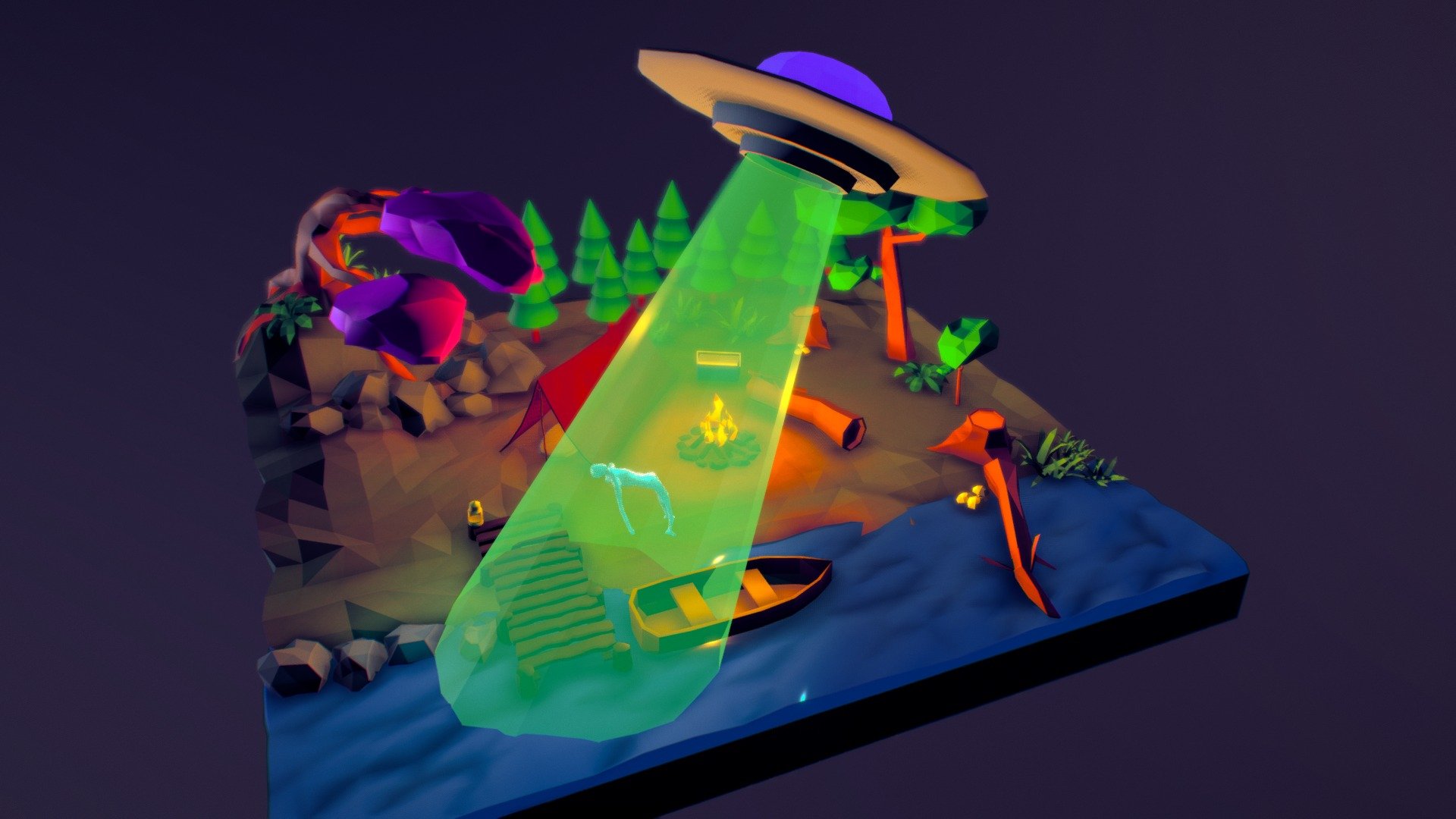 Alien Campsite (KNB127 Diorama) - 3D model by 9712330 [ebd3c24] - Sketchfab