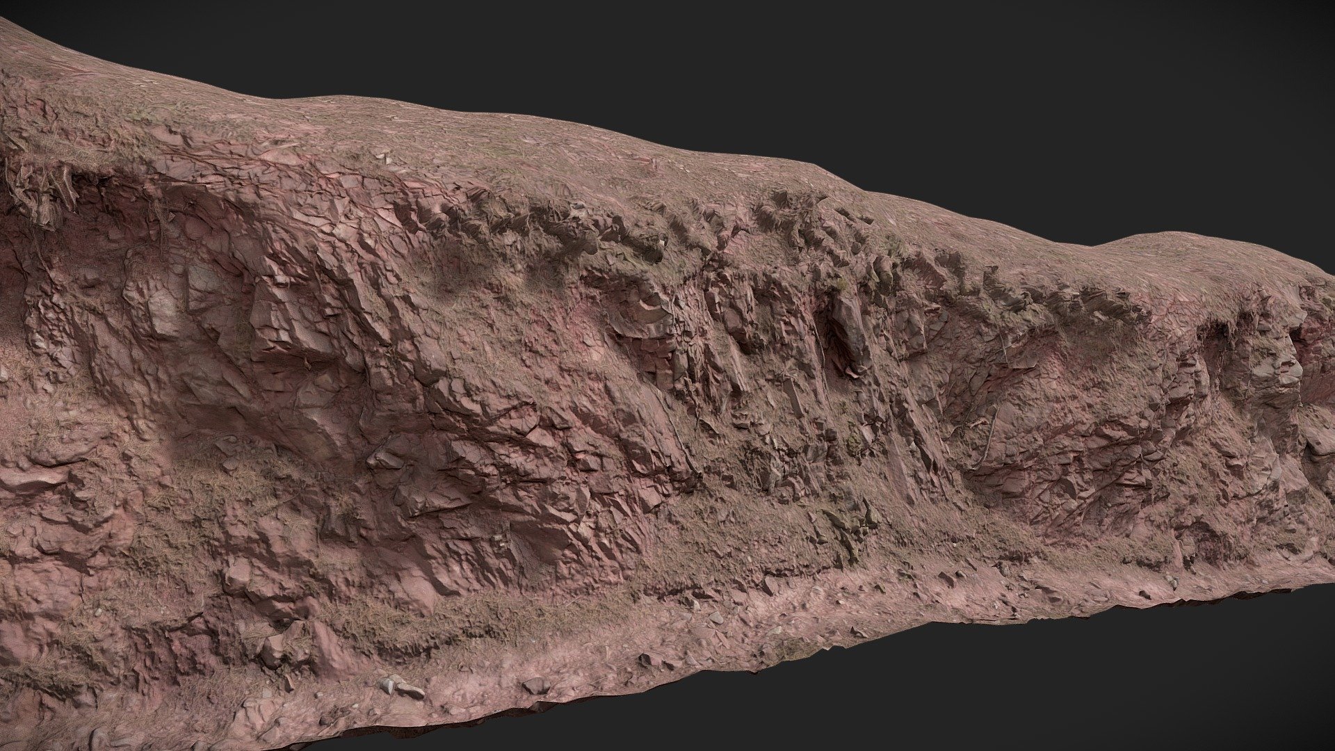 Red Desert Cliff Rock Overhang Scan - Buy Royalty Free 3D model by Pers ...