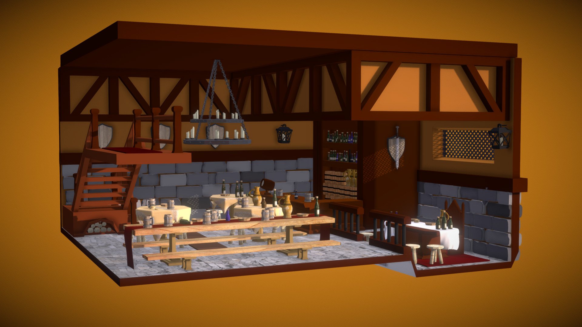Medieval Tavern - 3D model by Fuyu.anim [ebe04cd] - Sketchfab