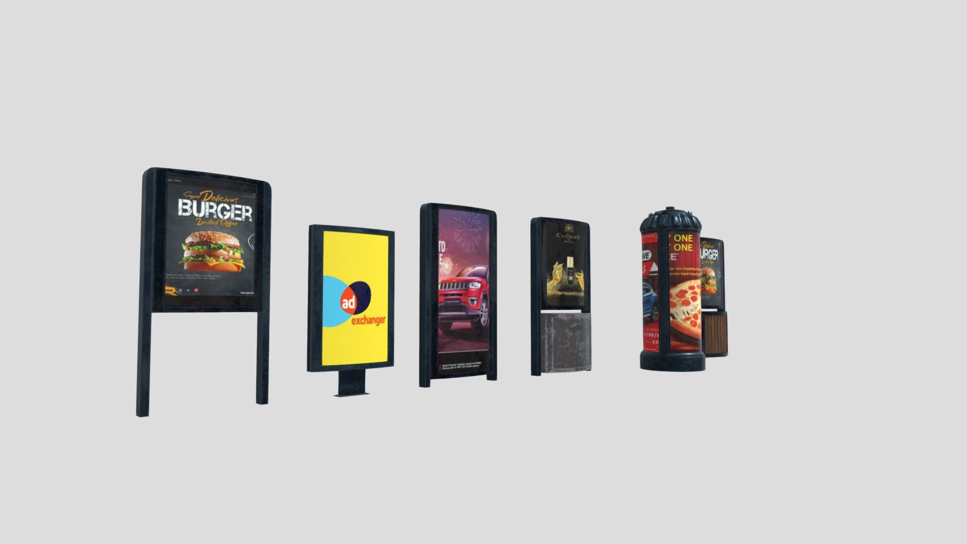 city street road side advertisement - Buy Royalty Free 3D model by ...