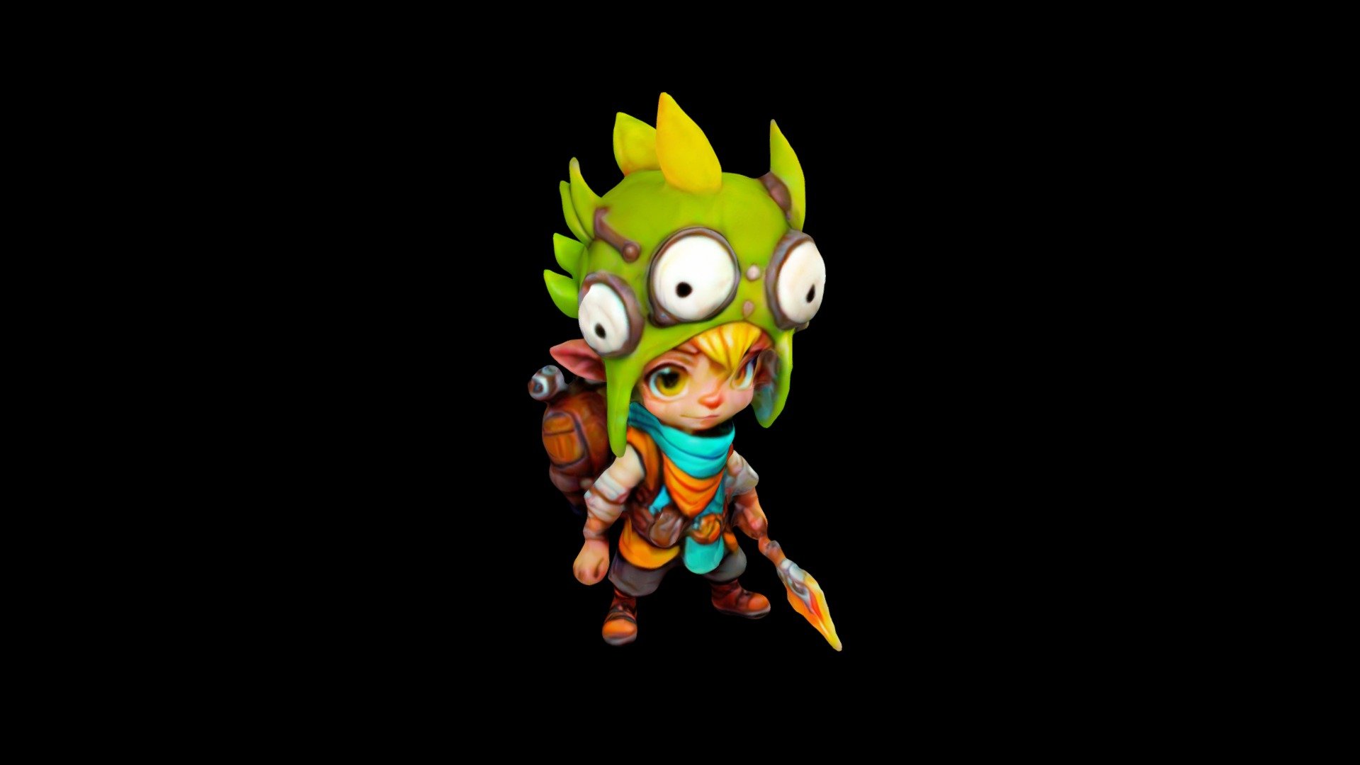 a cute cartoon character dressed as a explorer t - Download Free 3D ...