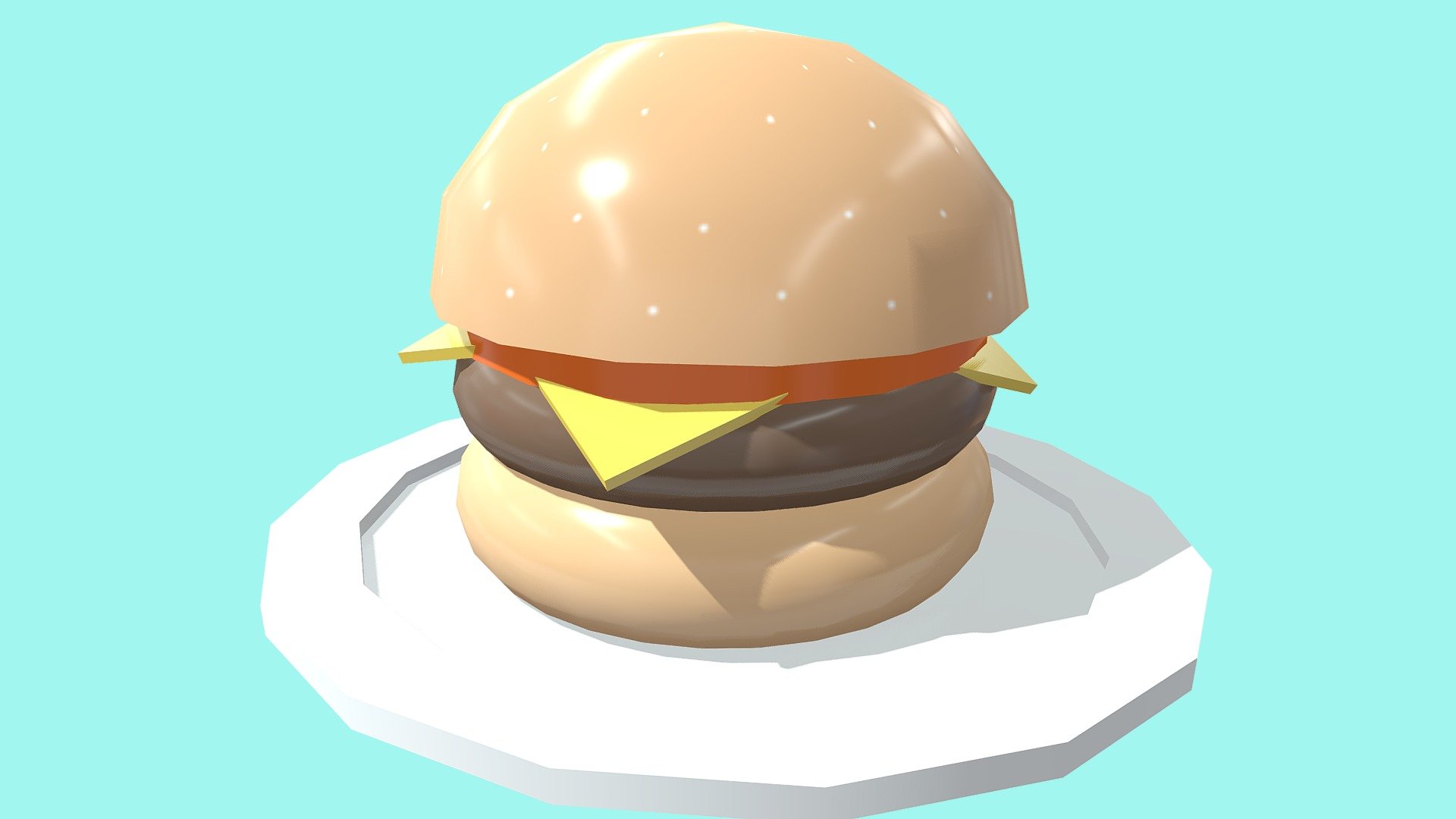 Low Poly Hamburger - Download Free 3D model by Designed By Jonathan ...