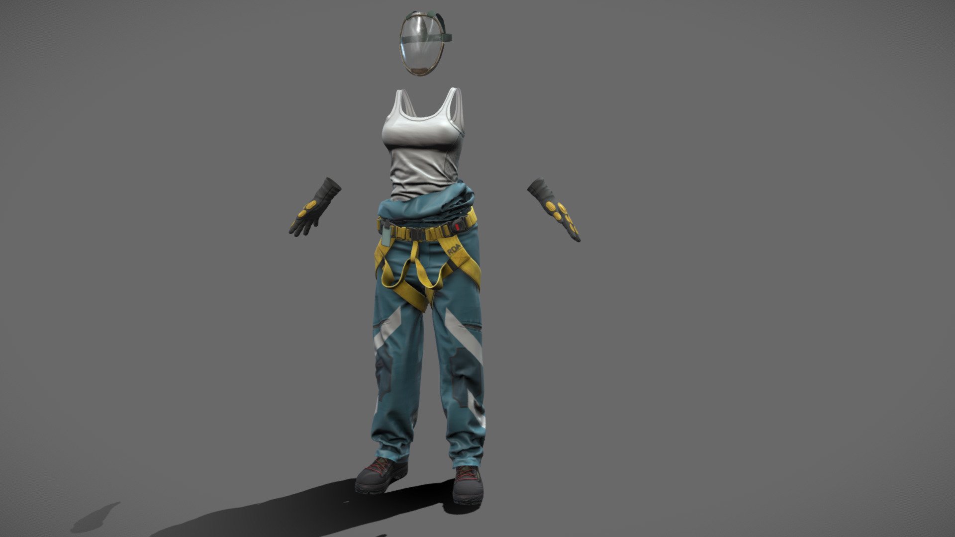Female Futuristic Sci-fi Space Mechanic Outfit - Buy Royalty Free 3D ...