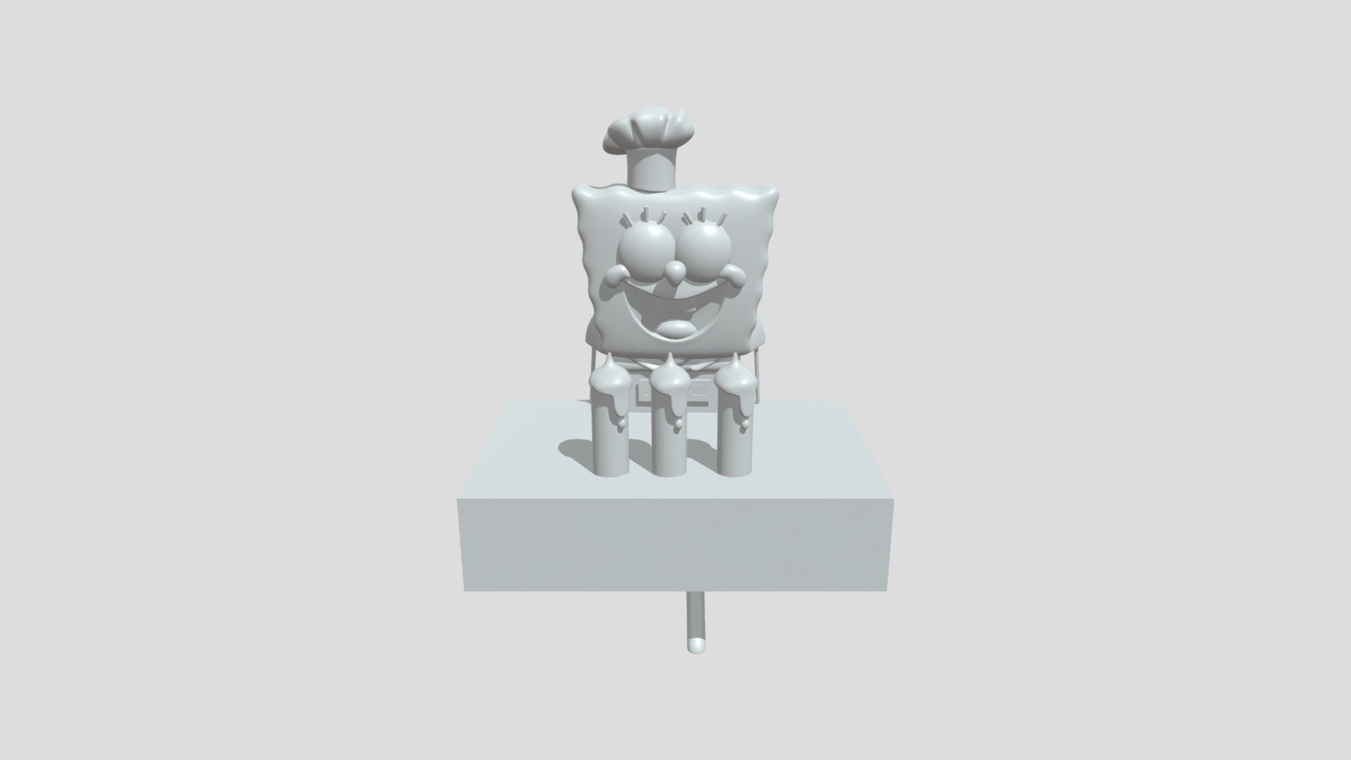 SpongeBob with chef hat and churros on table - Download Free 3D model ...