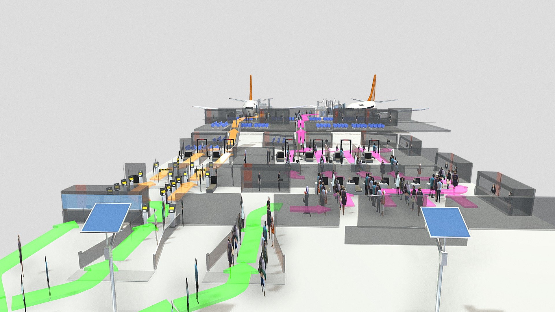 Airport trafic- Simulation test - Download Free 3D model by ...