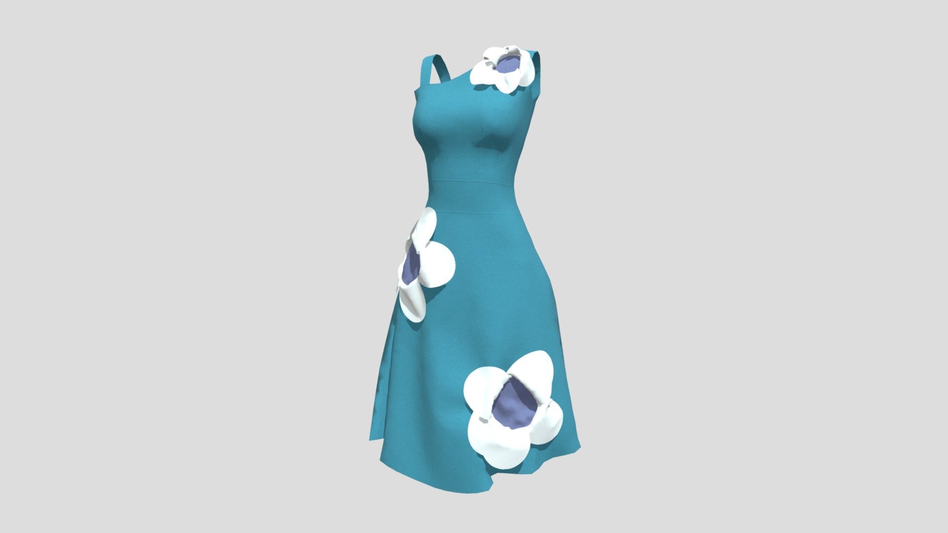 Dress With Flowers_F - Download Free 3D model by SimaFans [ebfd665 ...
