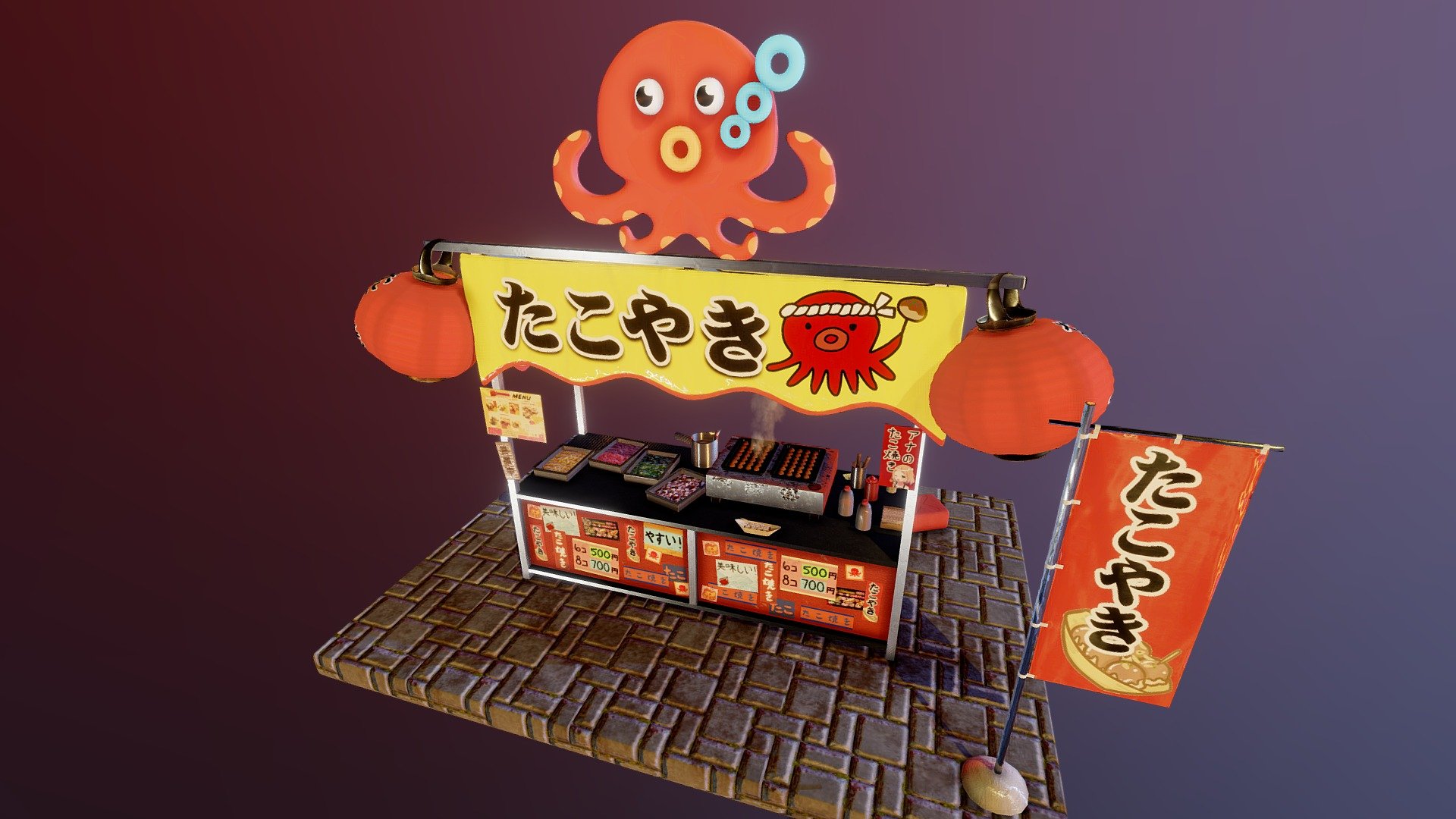 Takoyaki Food Stand - 3D model by Ana Thomas (@ana7246) [ebfe6fb ...