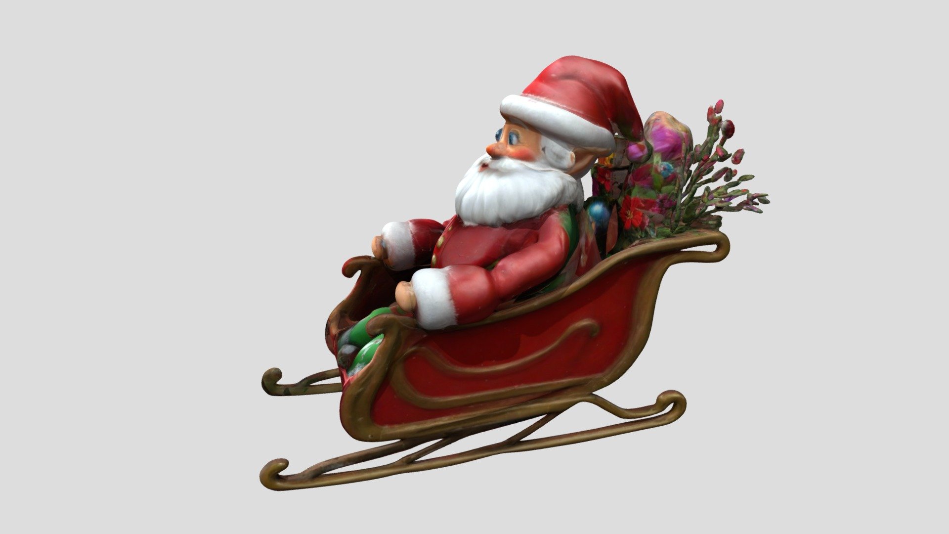 Santa Claus and Sleigh - Download Free 3D model by Brian Trepanier ...