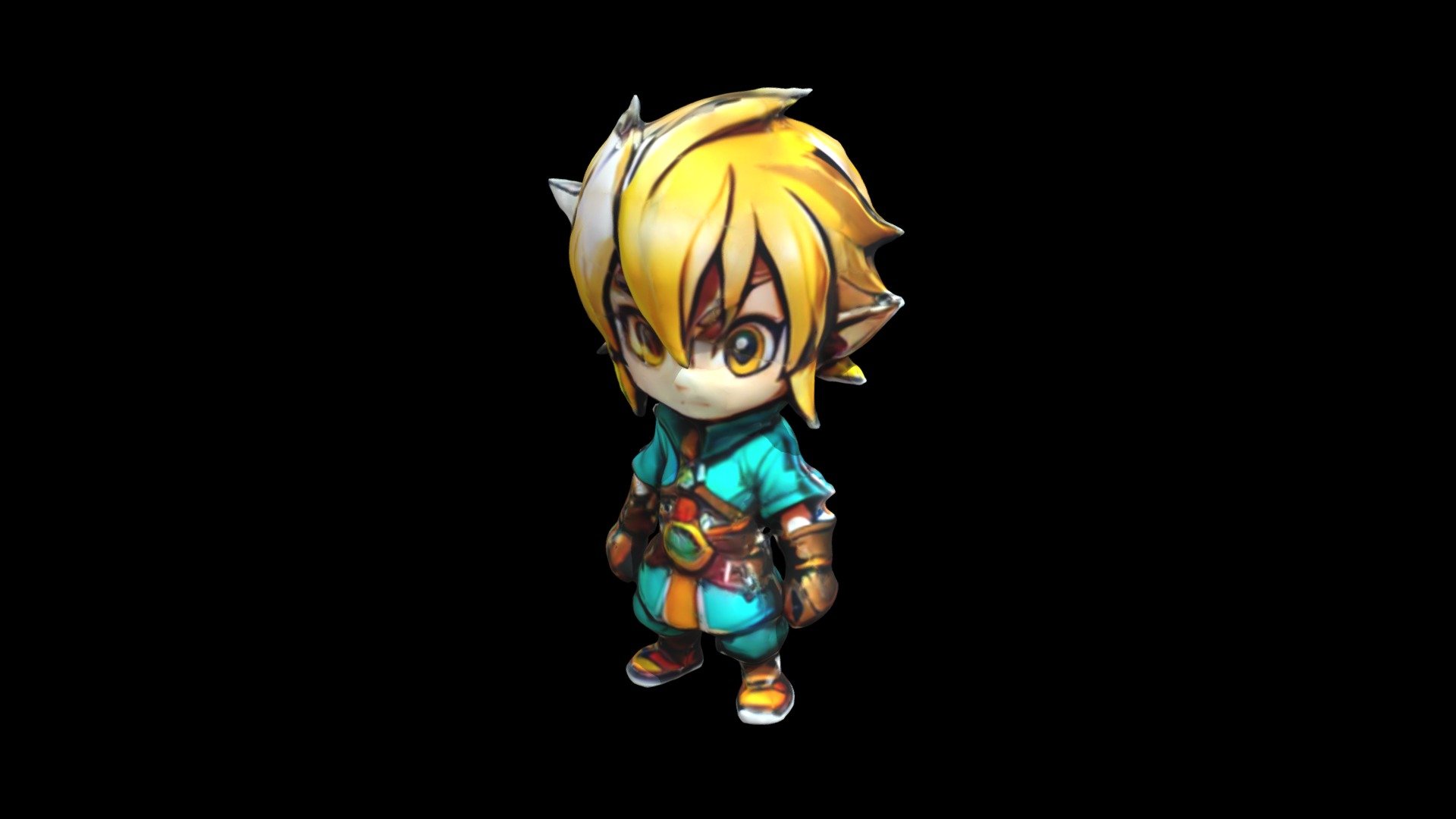 a cartoon drawing of a boy with yellow hair - Download Free 3D model by ...