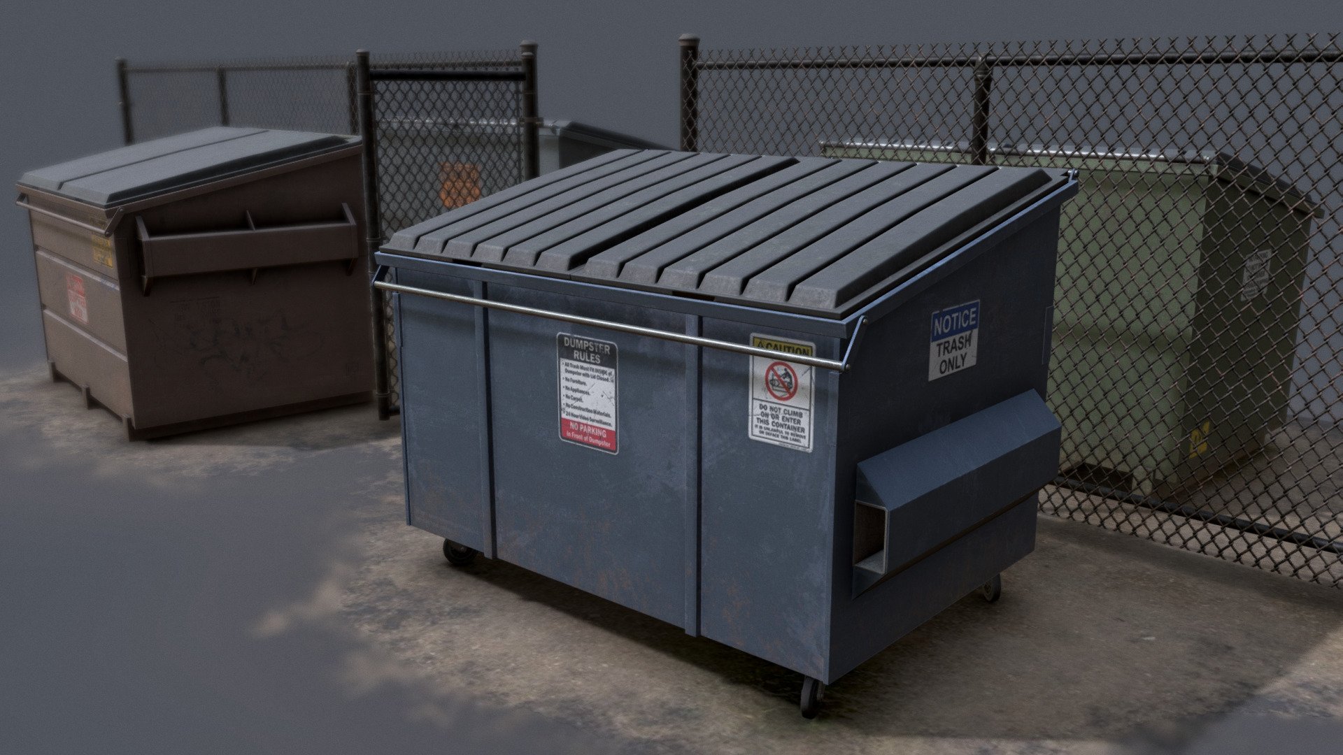 Dumpster 4-Yard (Set) - 3D model by f4colors [ec0cc92] - Sketchfab