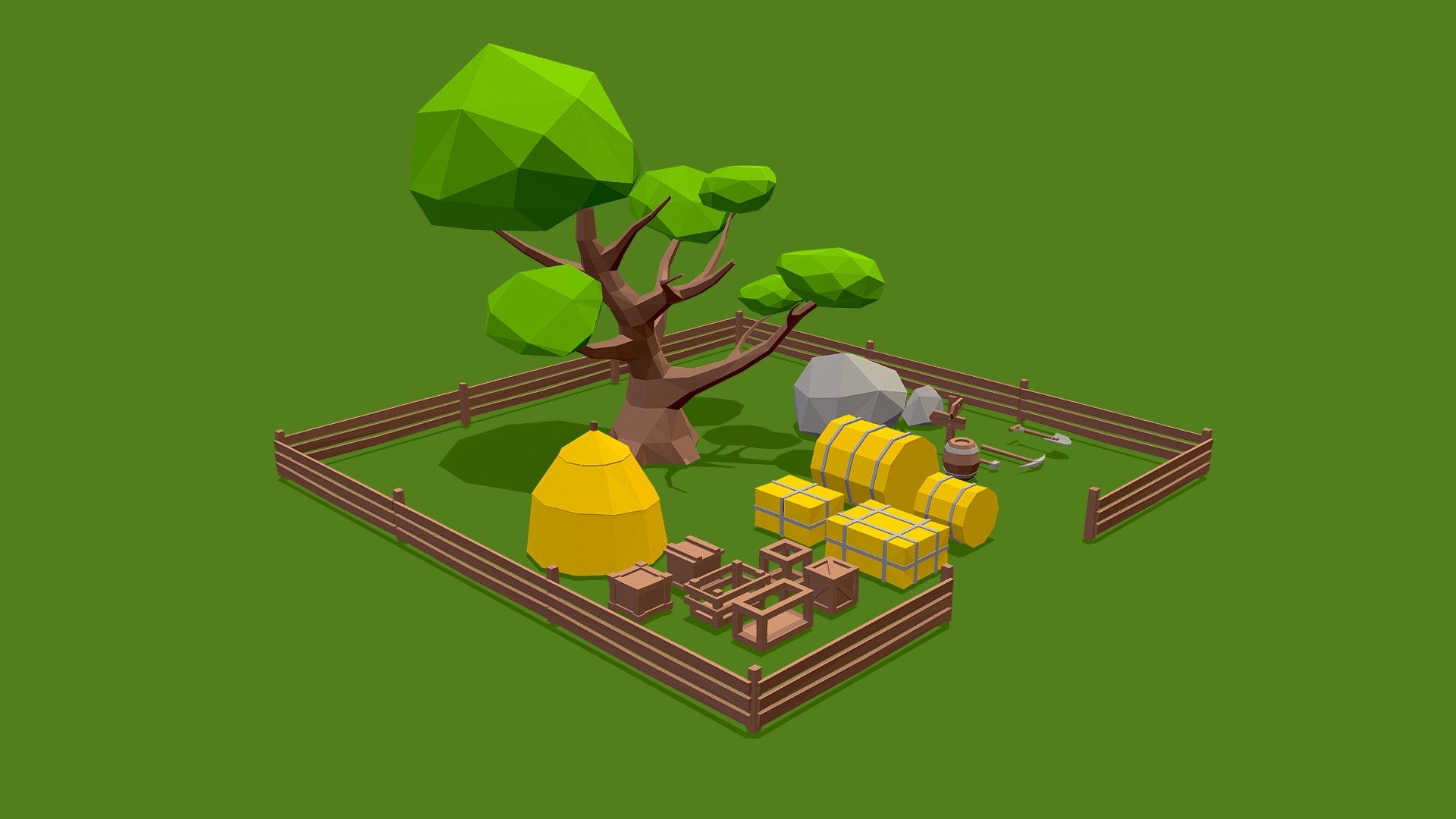 Low poly farm asset - Download Free 3D model by rakutin [ec0dd35 ...
