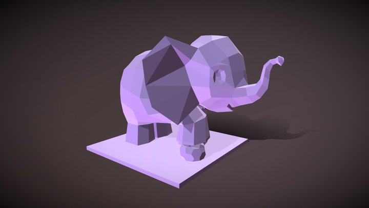 Elephant-low-poly-model 3D models - Sketchfab