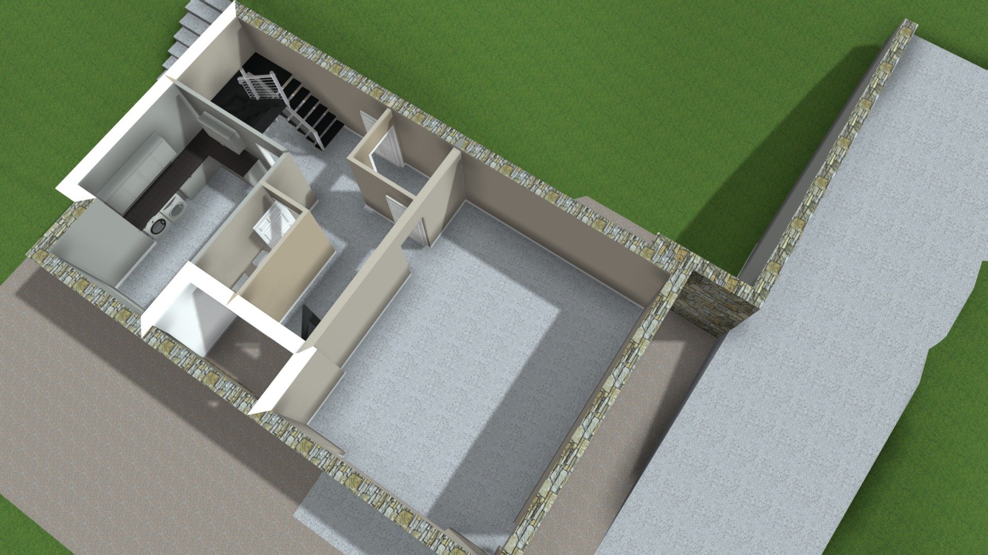 Bunbeg House - Basement Plan - 3D model by Virtual Teic (@dyb) [ec14af4 ...