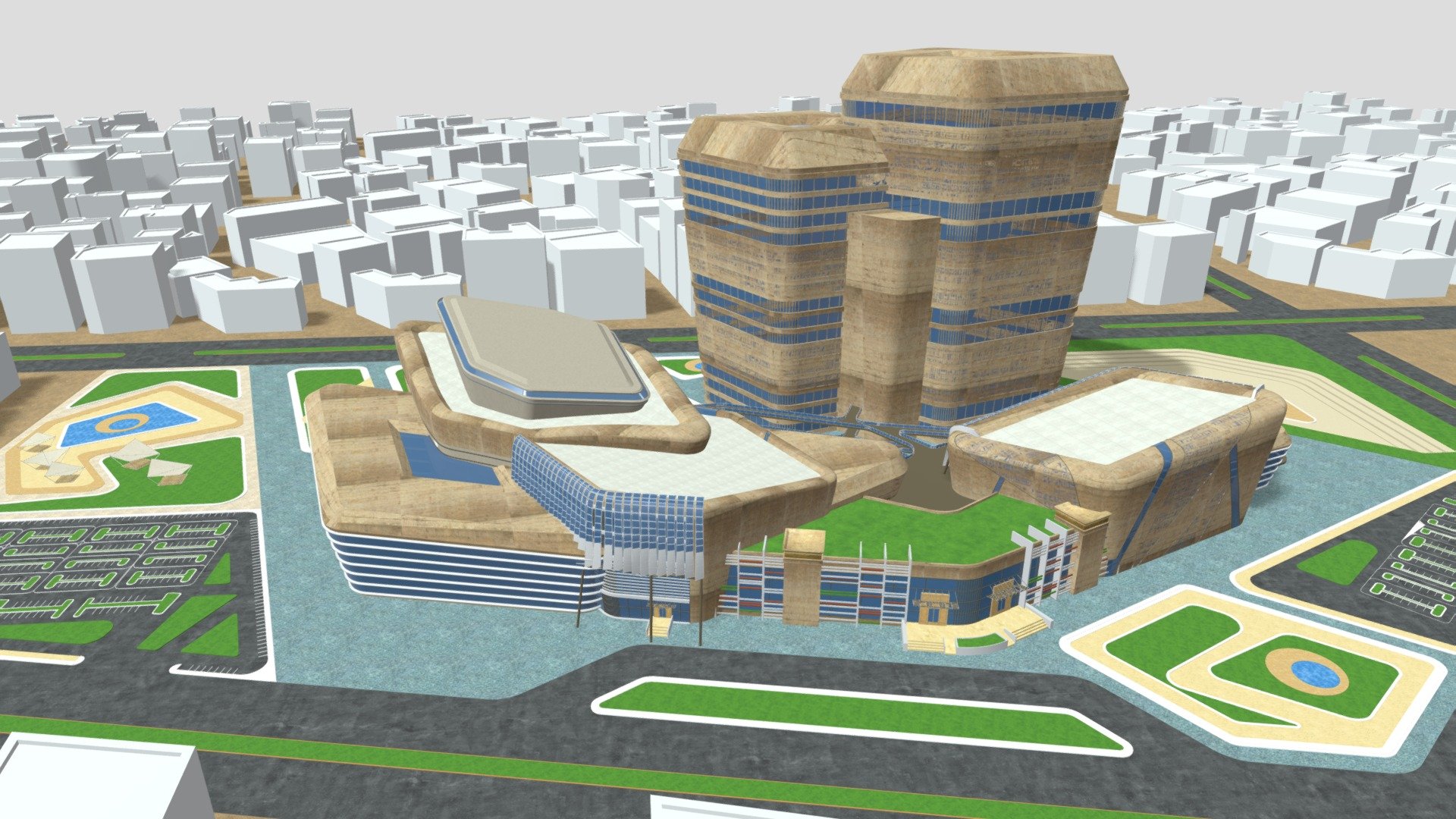 0158 - Architecture Complex Project - Buy Royalty Free 3D model by ...