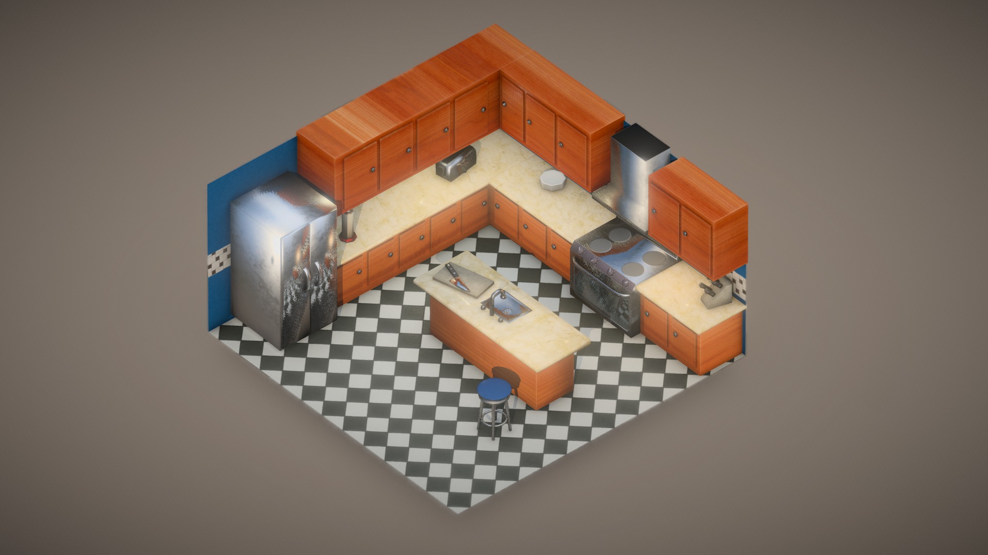 Kitchen Diorama - 3D model by Blackhart [ec19750] - Sketchfab