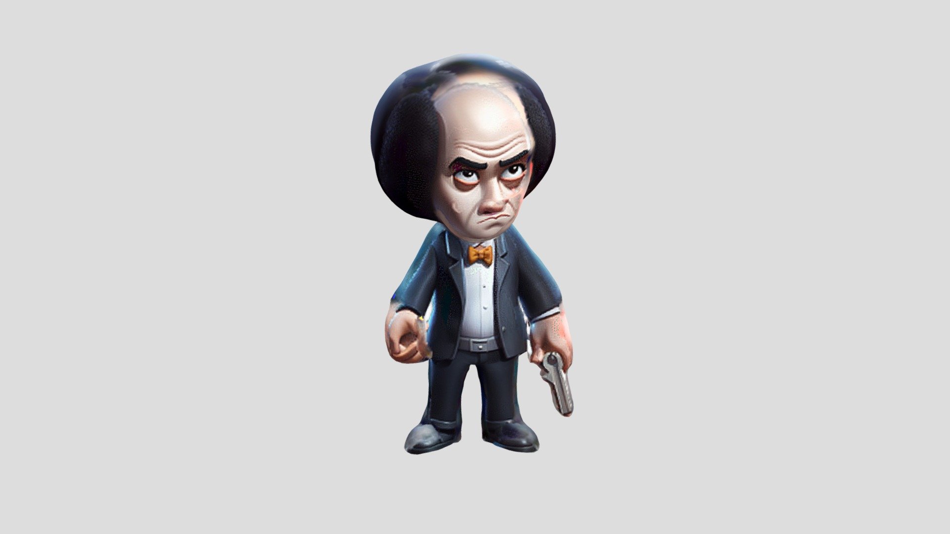 Chibi-style illustration of a man holding a gun - Download Free 3D ...