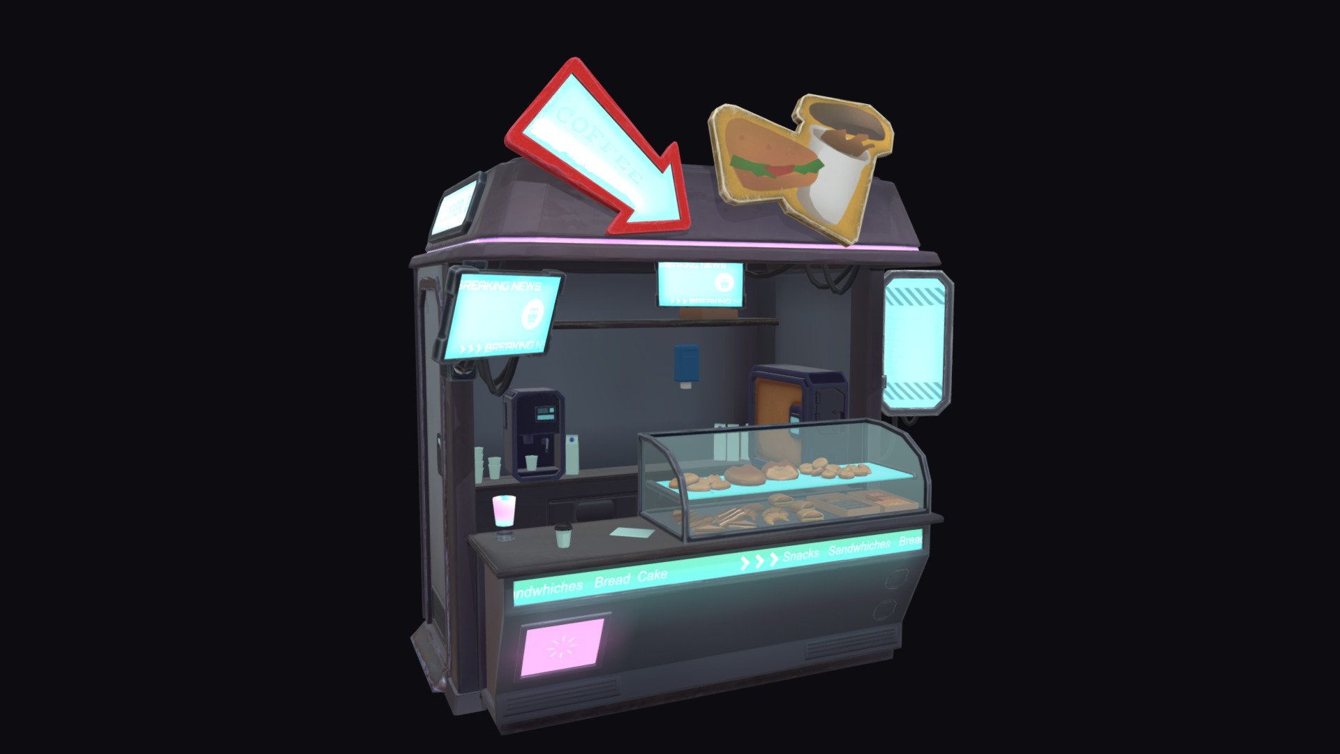 Small Cyberpunk Booth - Download Free 3D model by Carina (@CarinaV ...