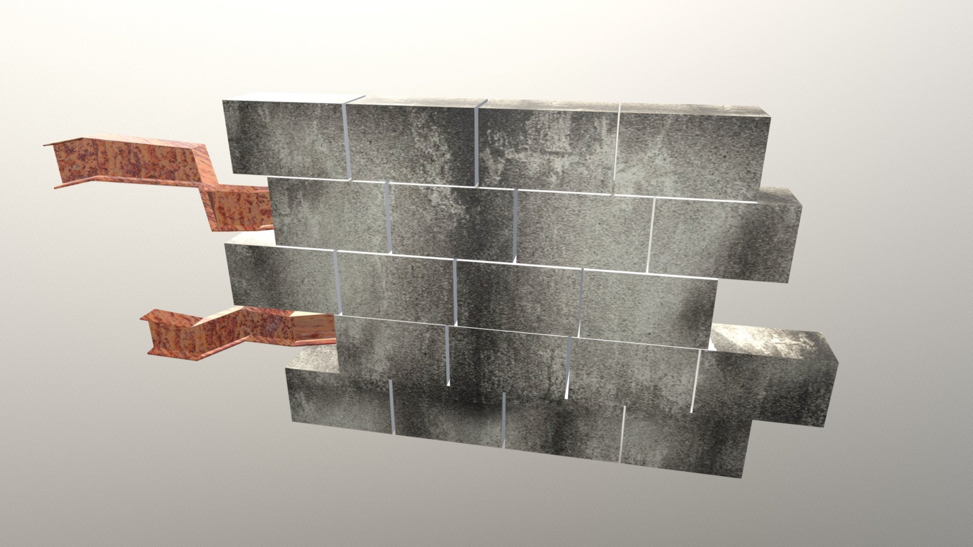 Destroyed Wall - 3D model by juanmamm271 [ec214b3] - Sketchfab