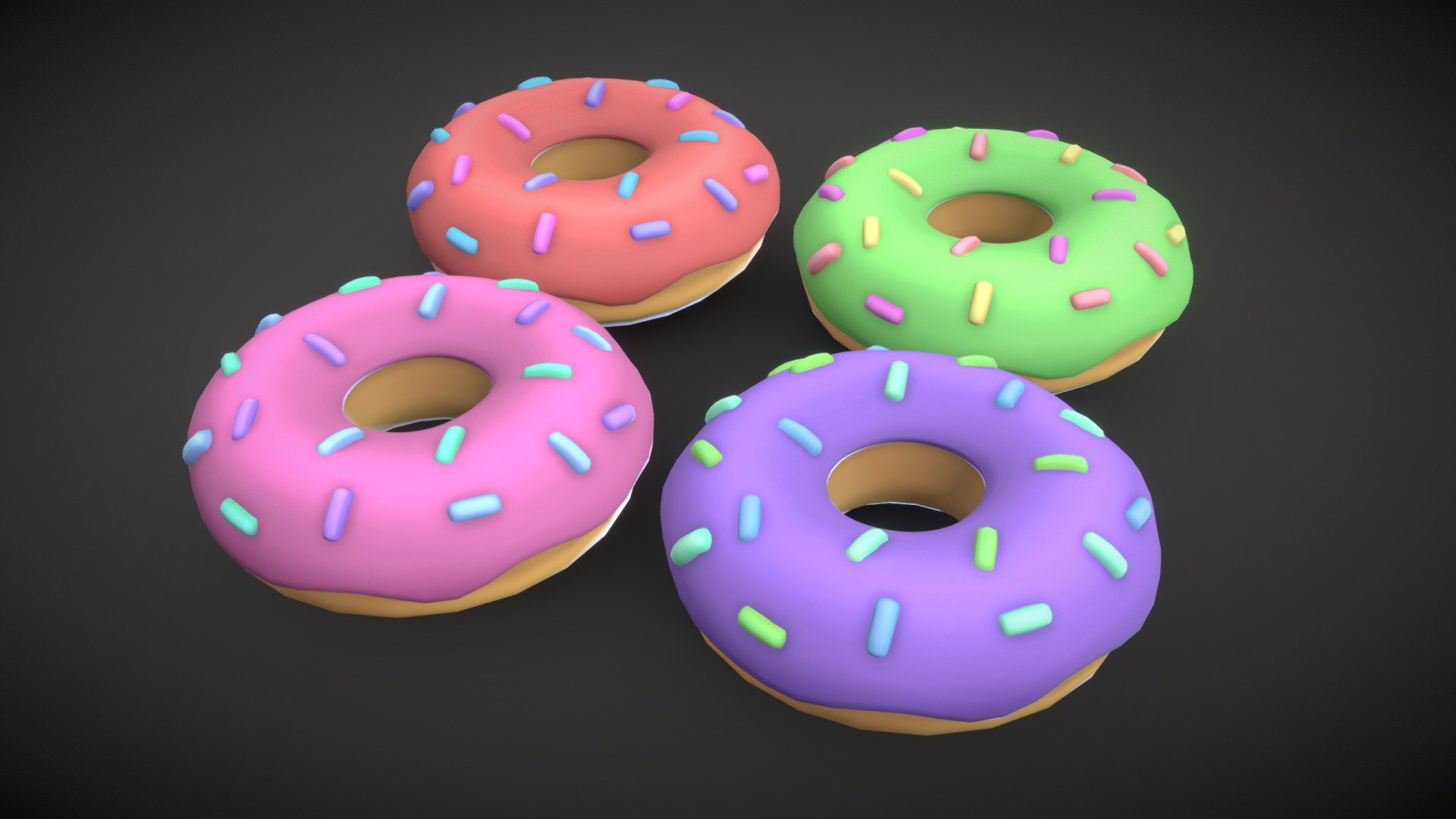 Donut 01 (Sweet Pack #01) - 3D model by cubeboystudios [ec286fc ...